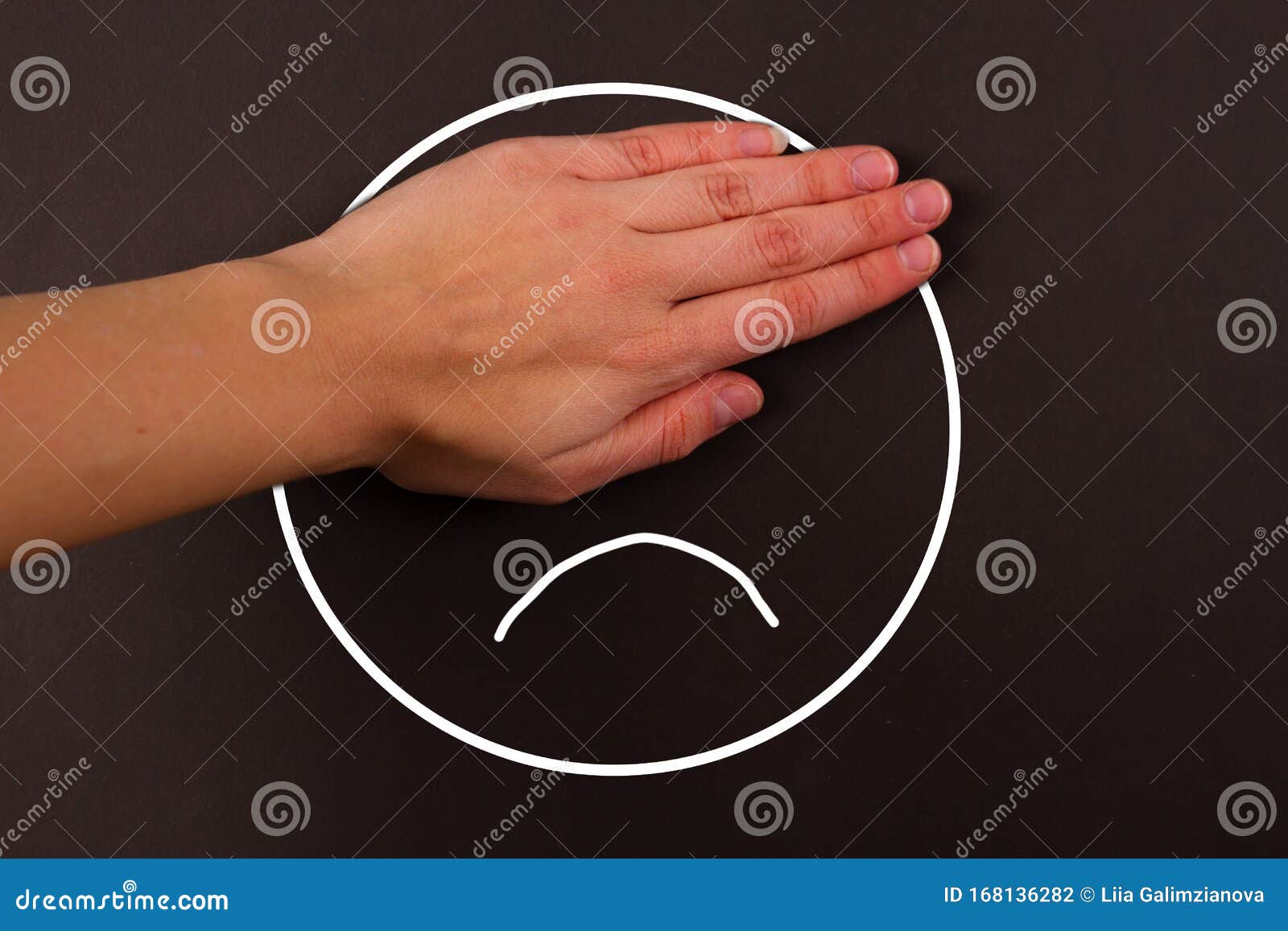 Hand shut eyes stock photo. Image of shock, panic, fear - 168136282