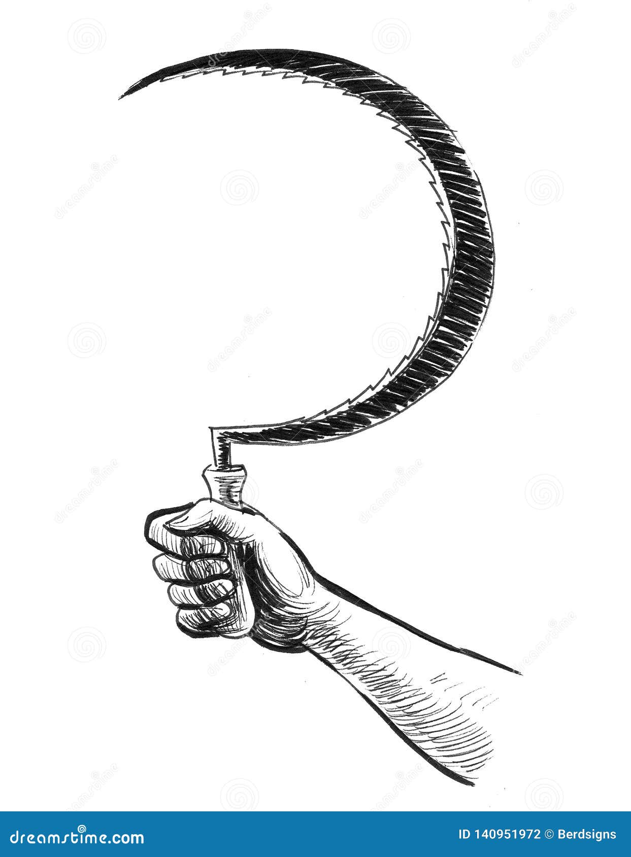 Hand and sickle stock illustration. Illustration of metal - 140951972