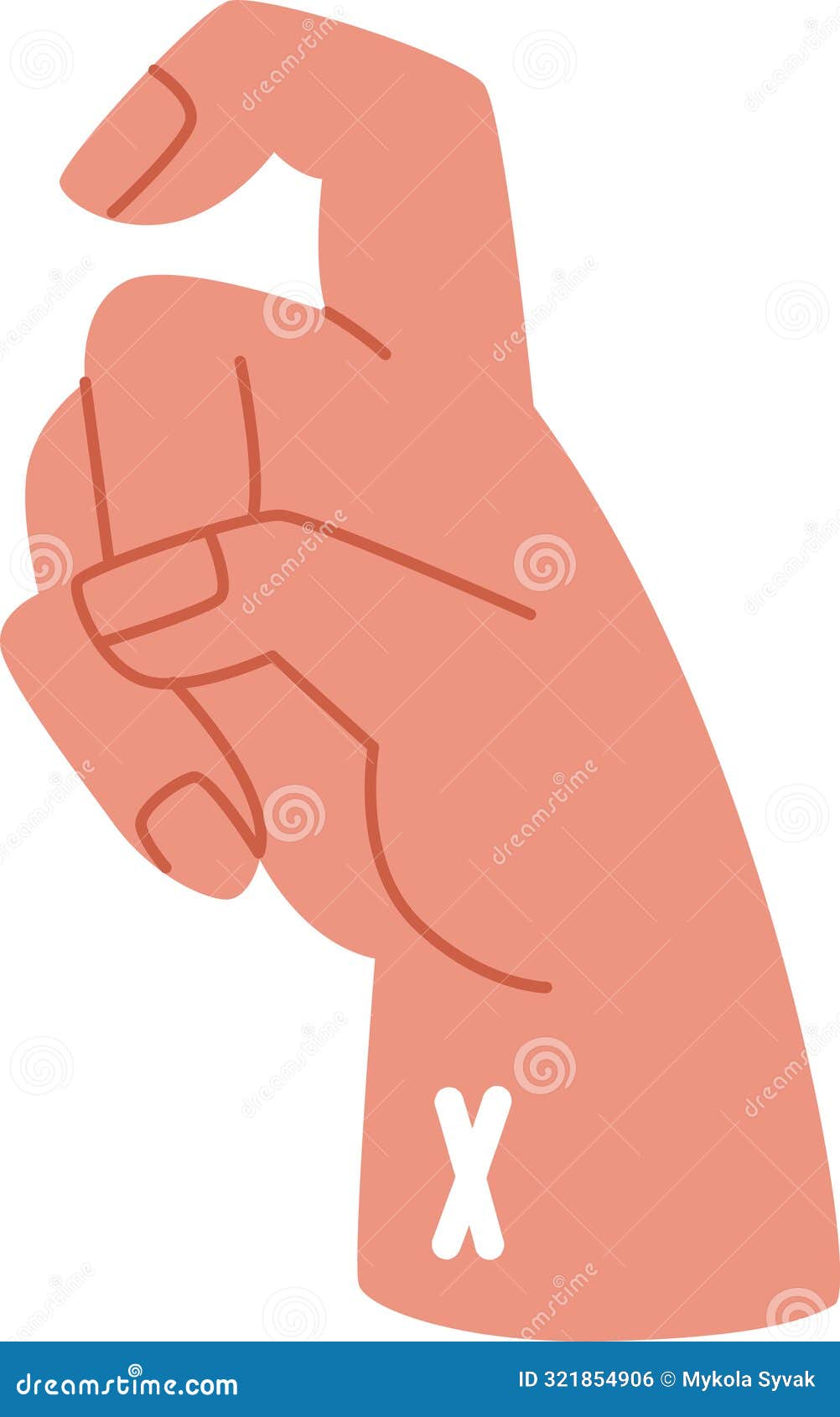 Hand Sign Alphabet X Letter Stock Vector - Illustration of alphabet ...