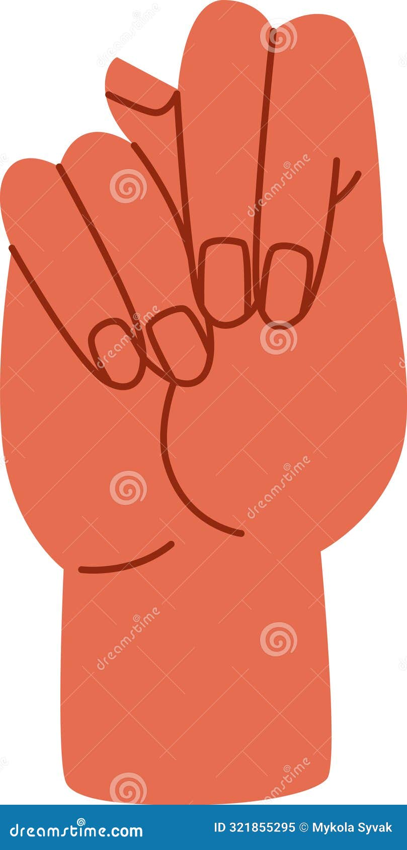 Hand Sign Alphabet N Letter Stock Vector - Illustration of symbol, hand ...