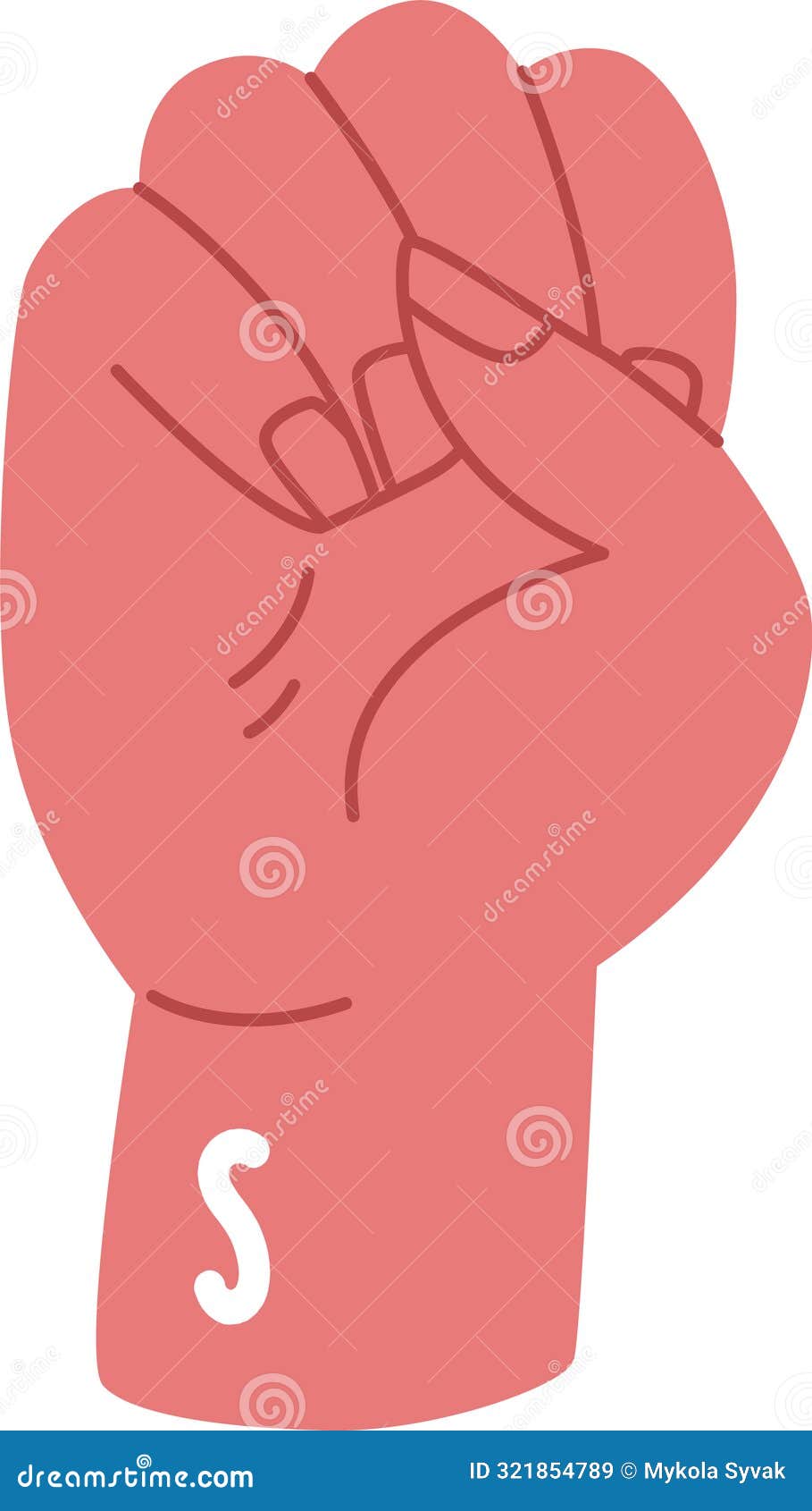 Hand Sign Alphabet S Letter Stock Vector - Illustration of sign, hand ...