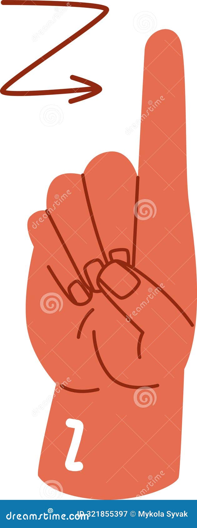 Hand Sign Alphabet Z Letter Stock Vector - Illustration of symbol, logo ...