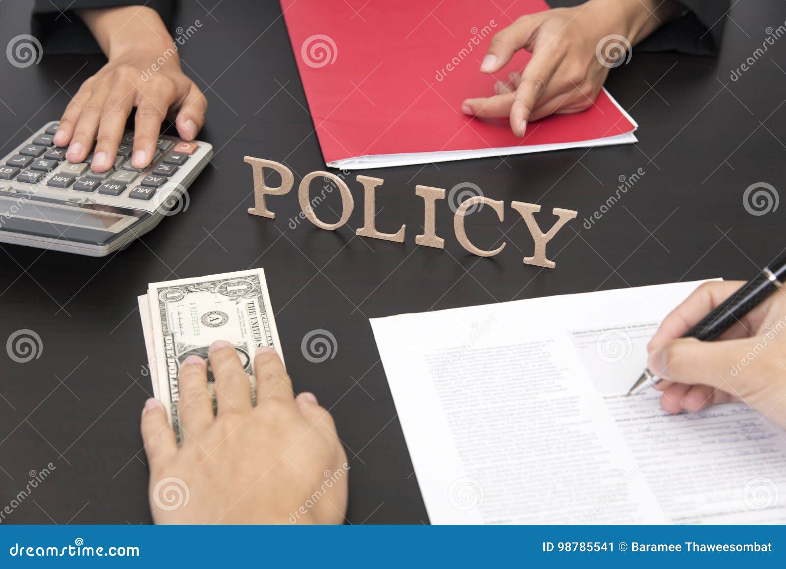 Hand Sign Contract Life Insurance Policy Stock Image - Image of bank ...
