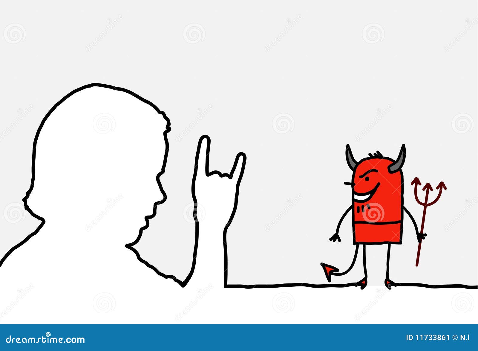 Hand sign & devil stock vector. Illustration of line - 11733861