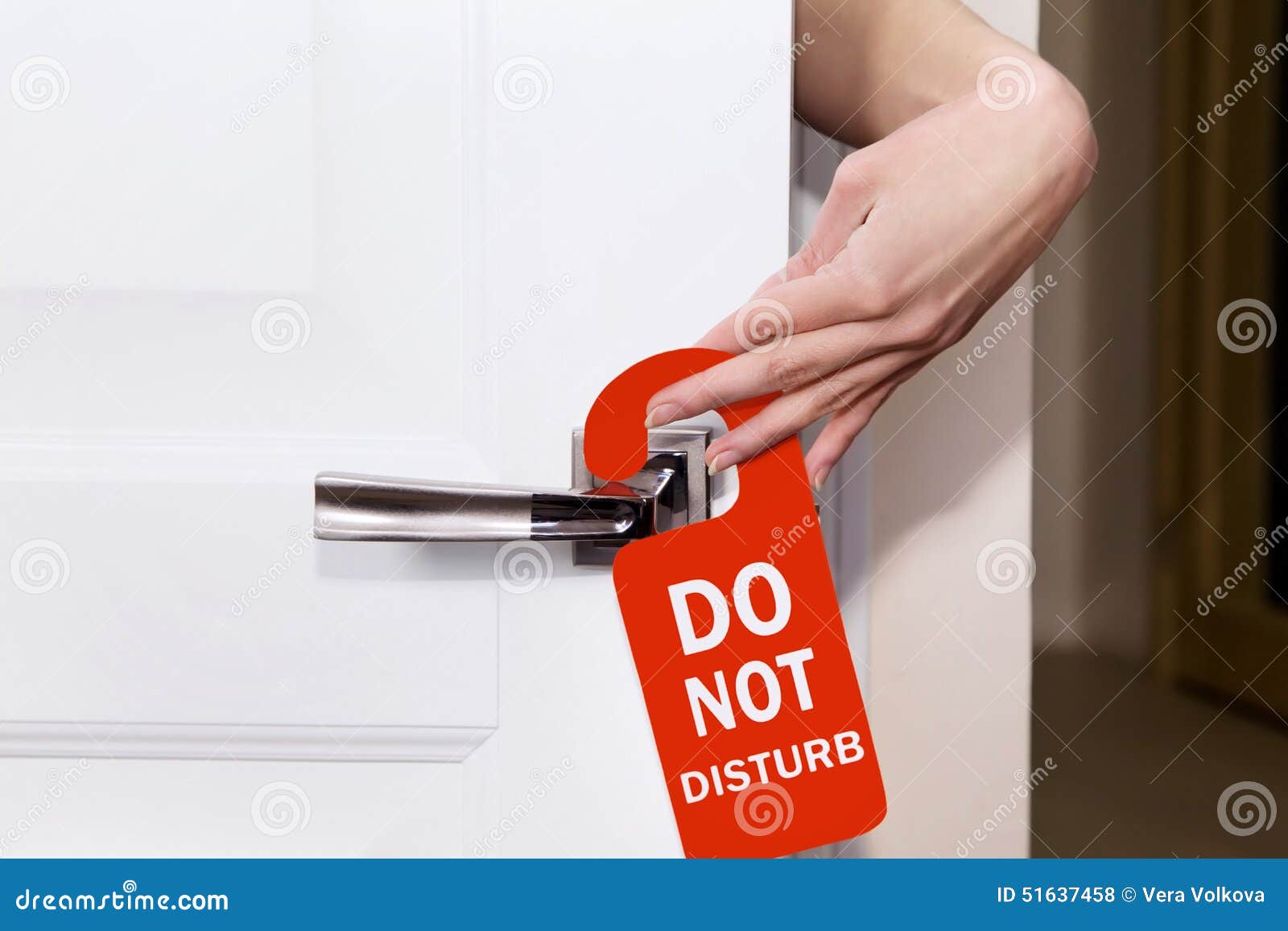 Hand sign do not disturb stock photo. Image of hotel - 51637458