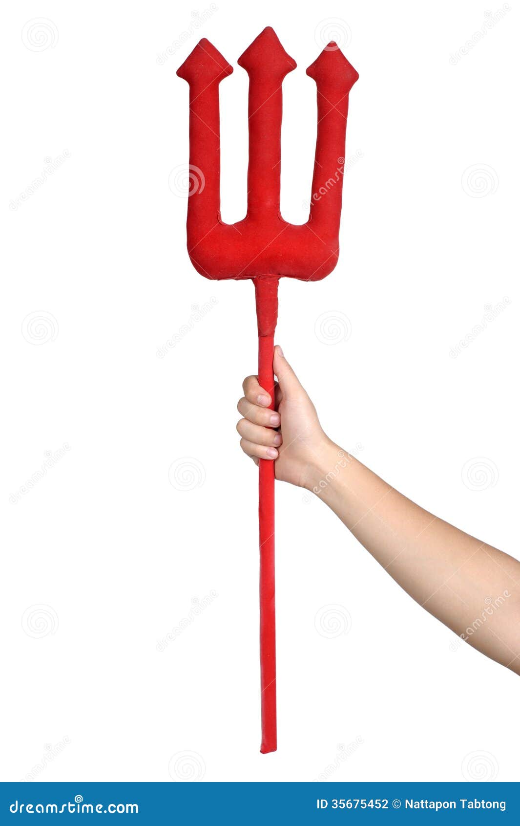 Hand Sign Hold Red Trident Isolated Stock Photo - Image of palm, hand ...