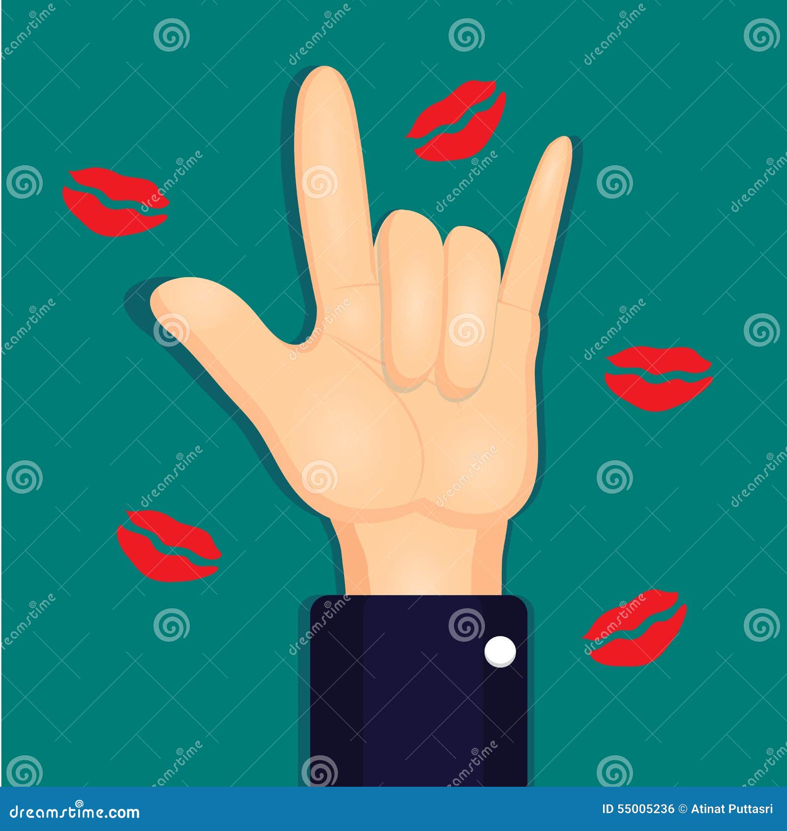 Hand sign i love you. stock vector. Illustration of hand - 55005236