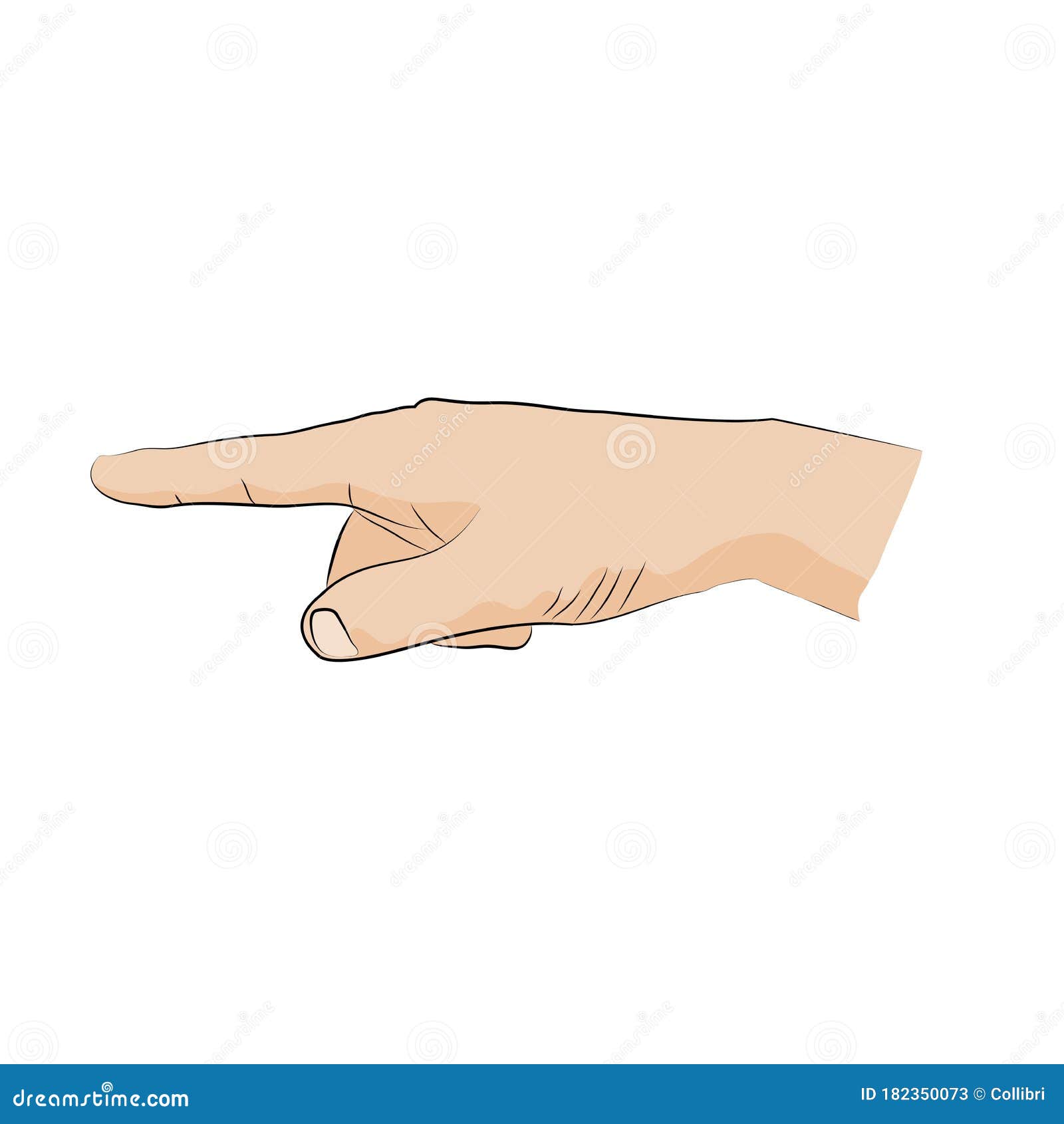 Hand-sign Language. One Finger Point To Smth. Stock Vector ...
