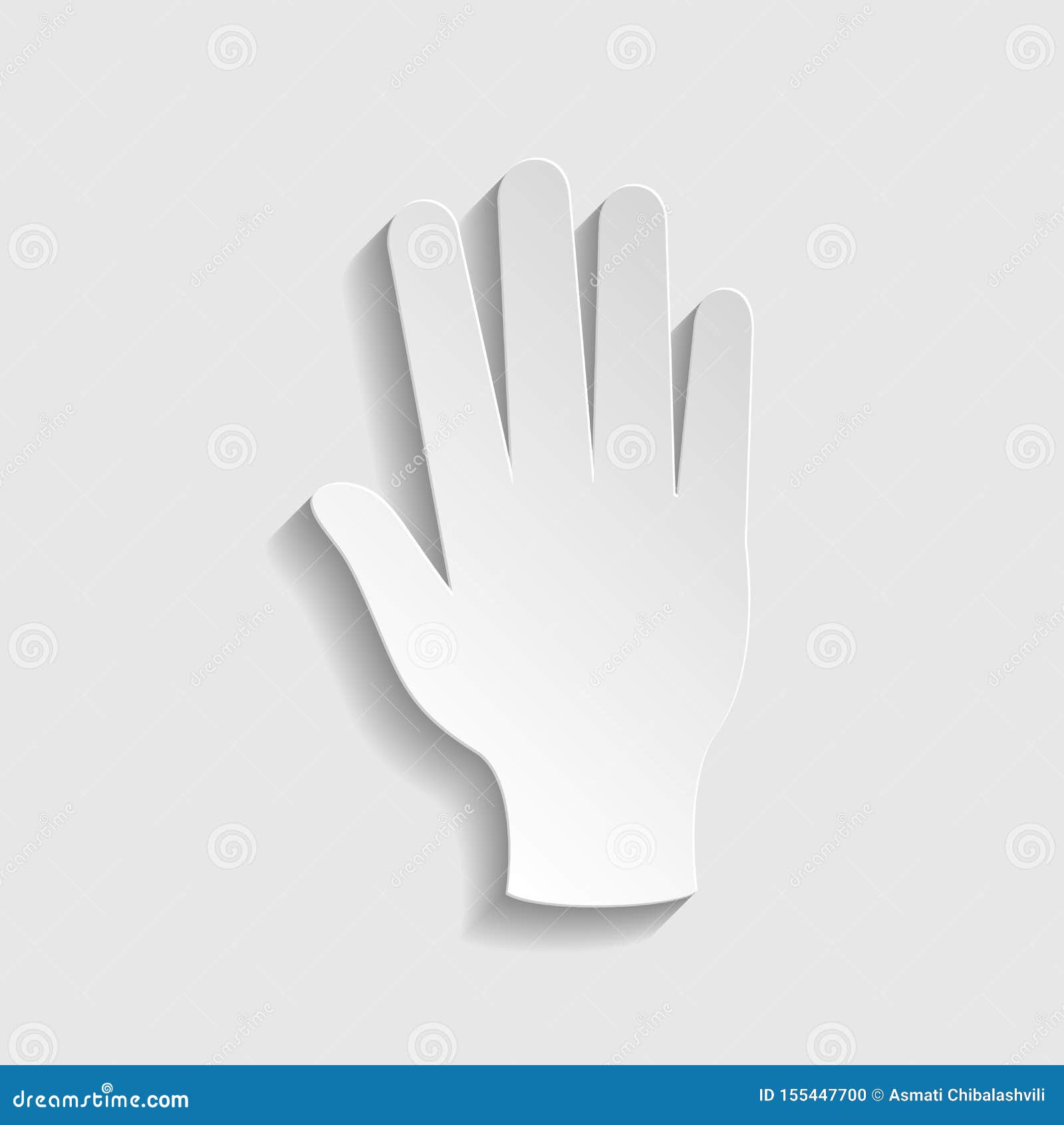 Hand Sign. Paper Style Icon. Illustration Stock Illustration ...