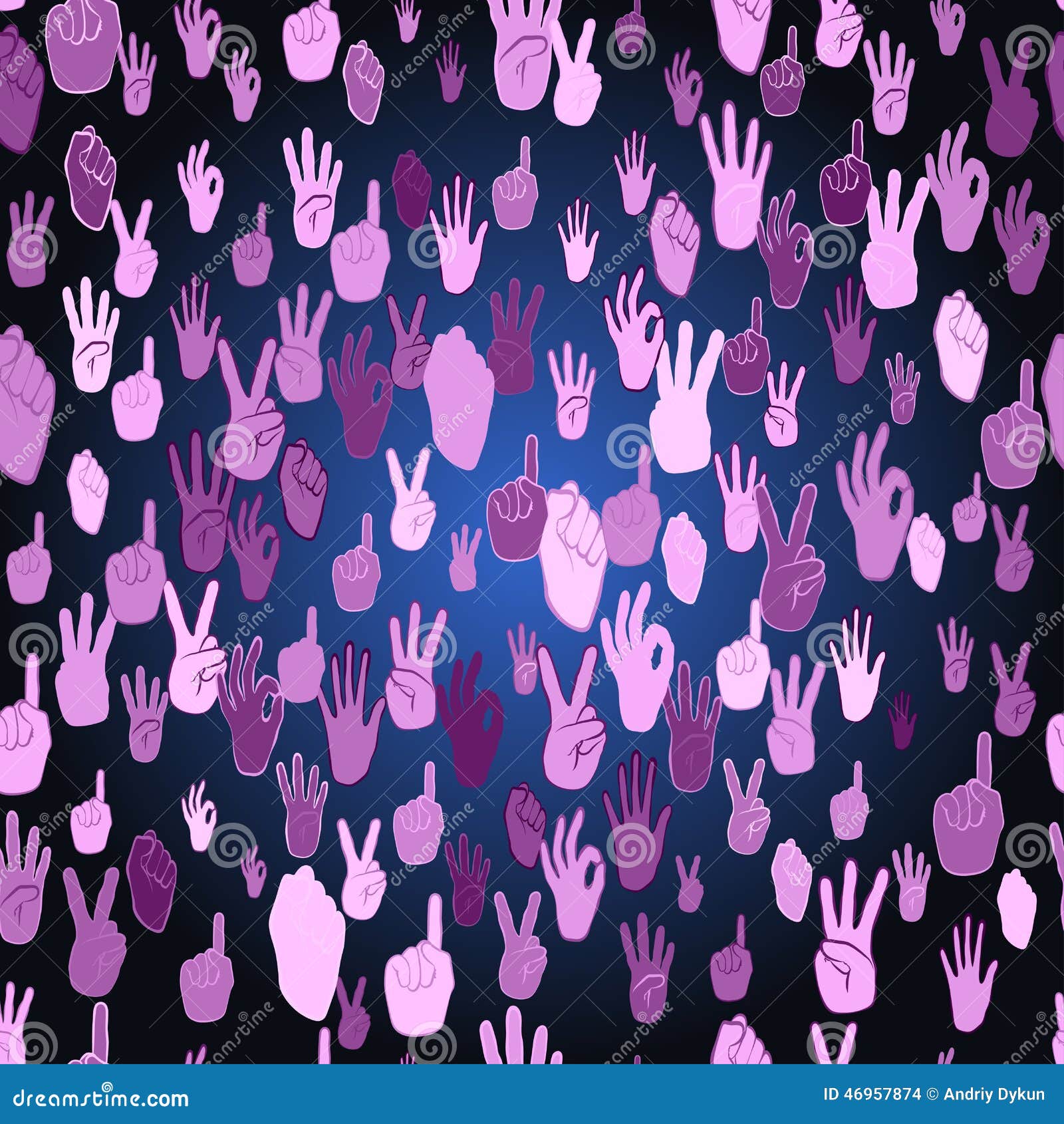 Hand Sign Pattern stock vector. Illustration of finger - 46957874