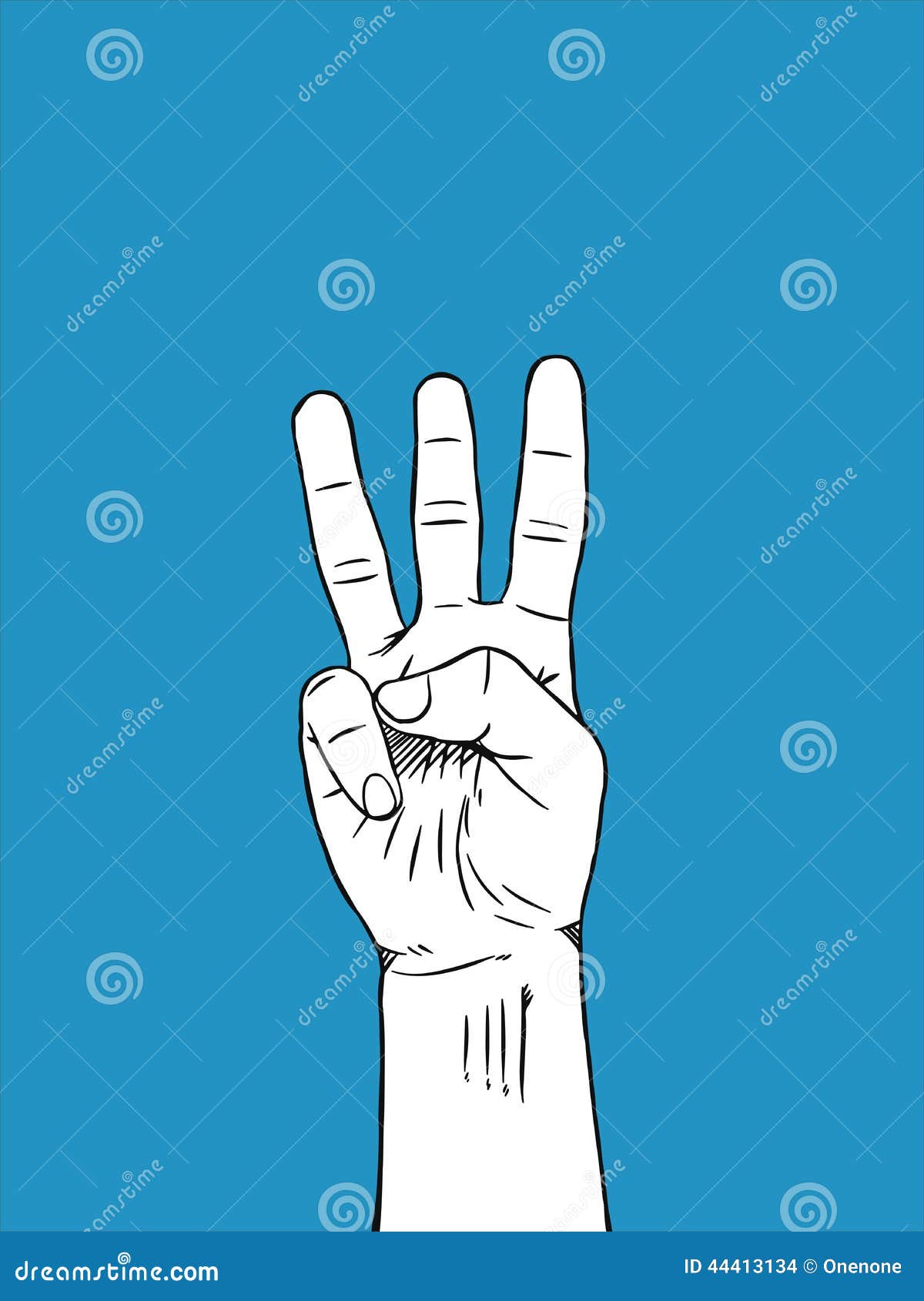 Hand Sign Posing Number Three Stock Vector - Illustration of number ...