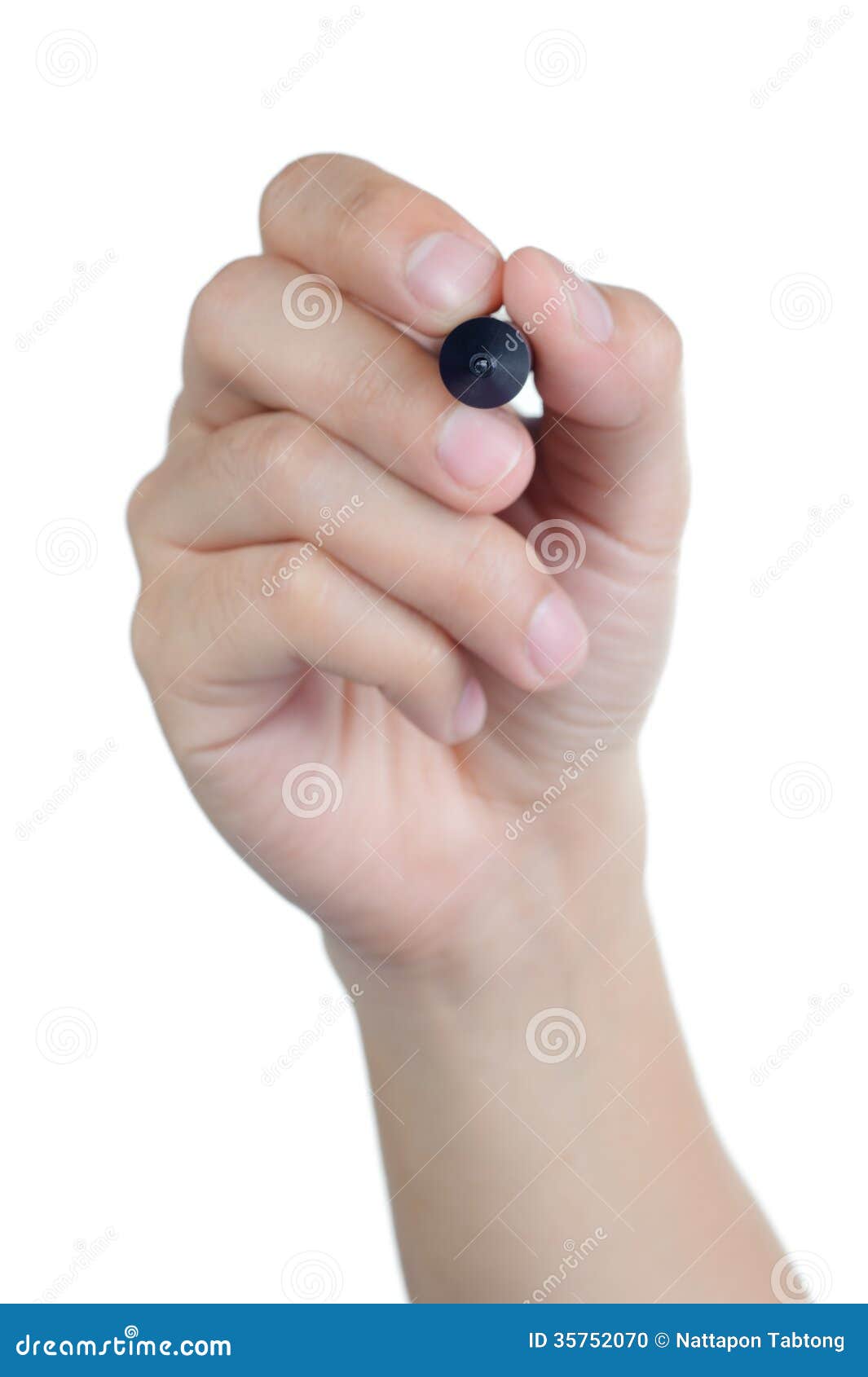 Hand Sign Posture Hold Pen Write Isolated Stock Photo - Image of adult ...