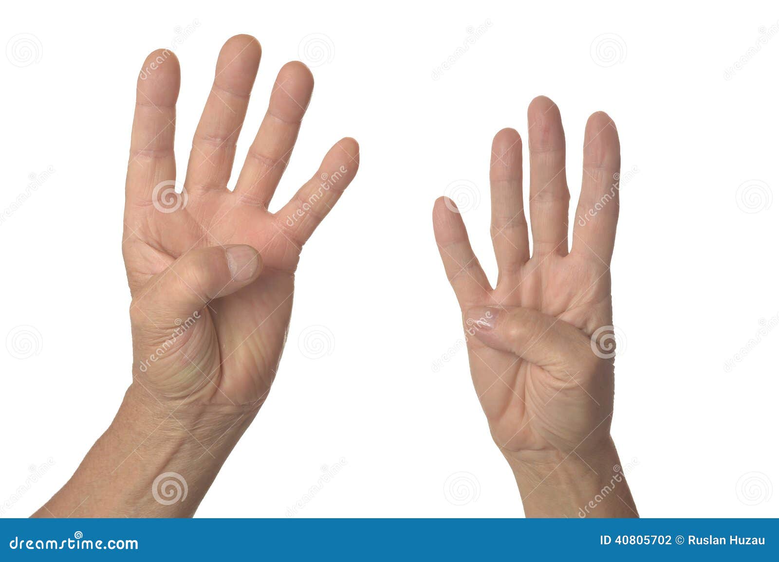 Hand sign showing four stock photo. Image of conceptual - 40805702