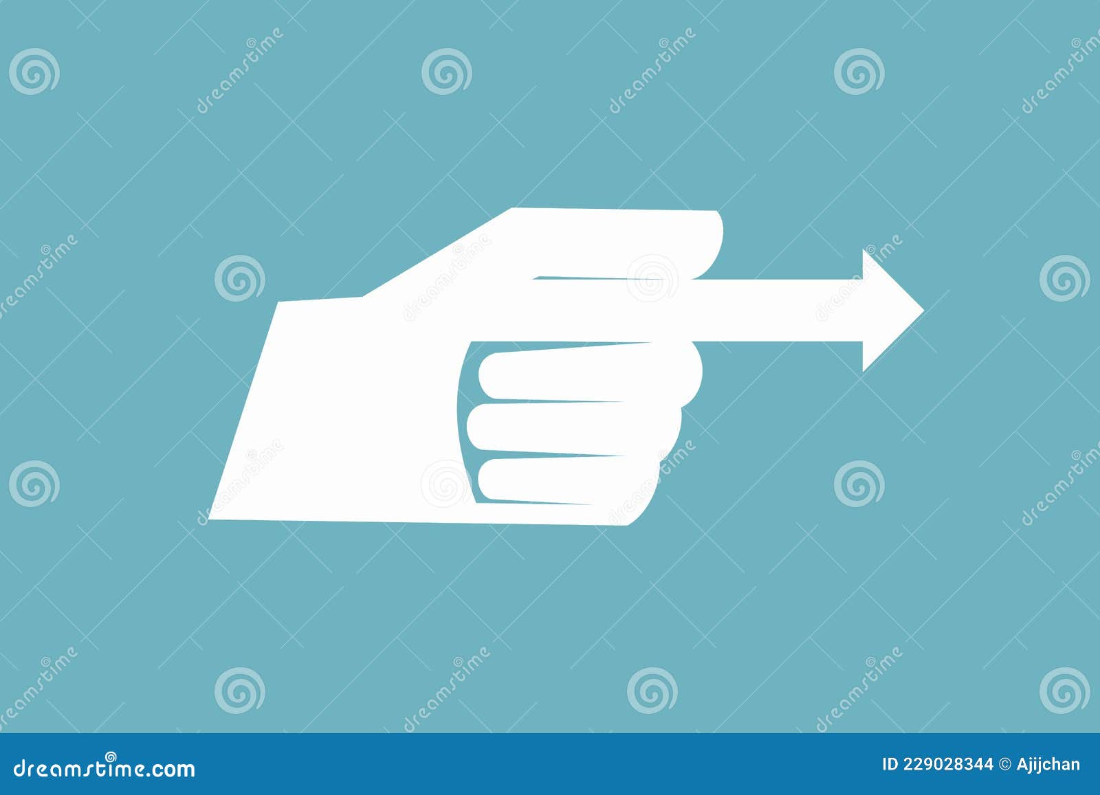 Hand Sign Shows Direction with Index Finger As Arrow Stock Vector ...