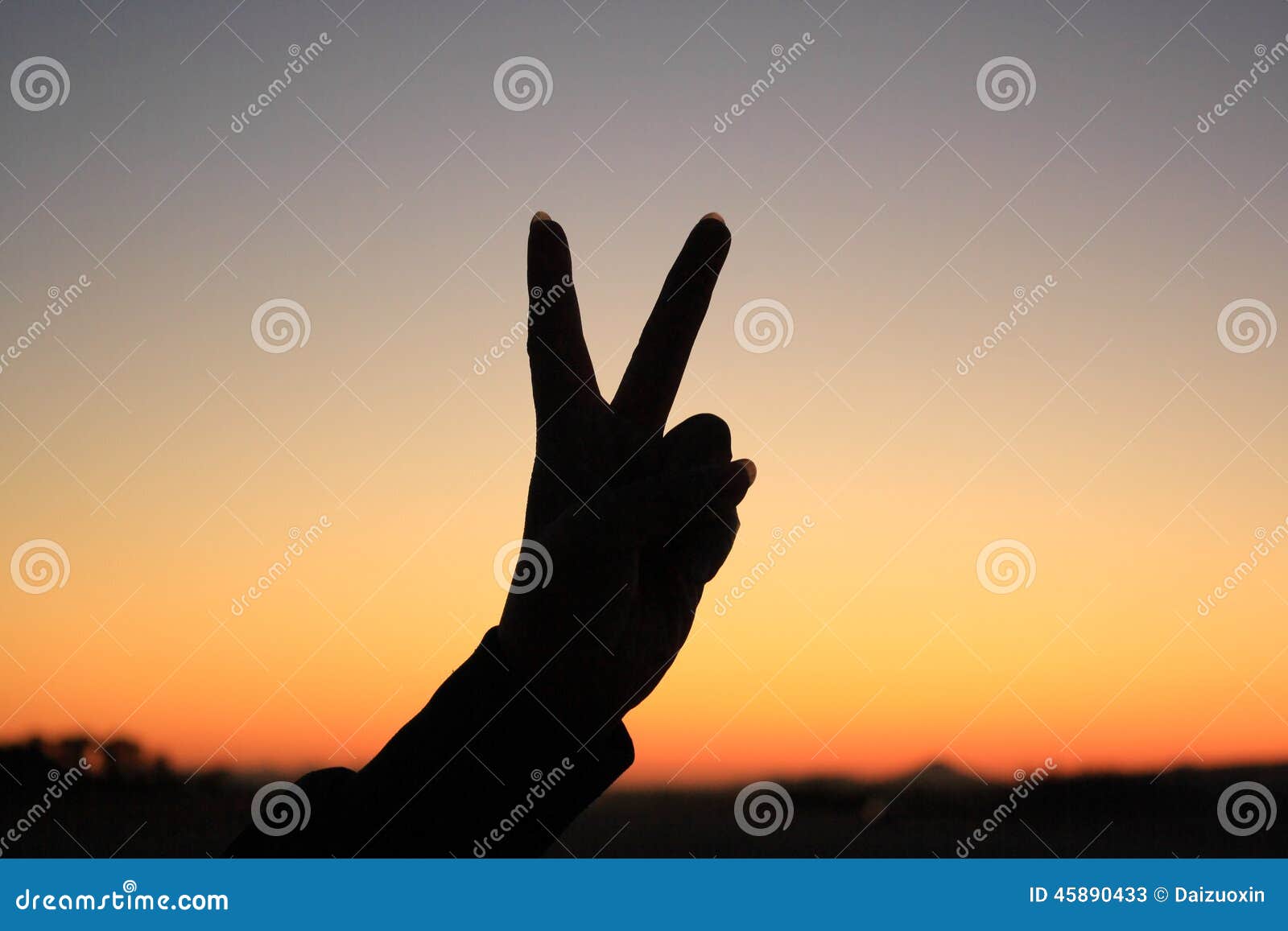 Hand sign silhouette stock image. Image of hope, orange - 45890433