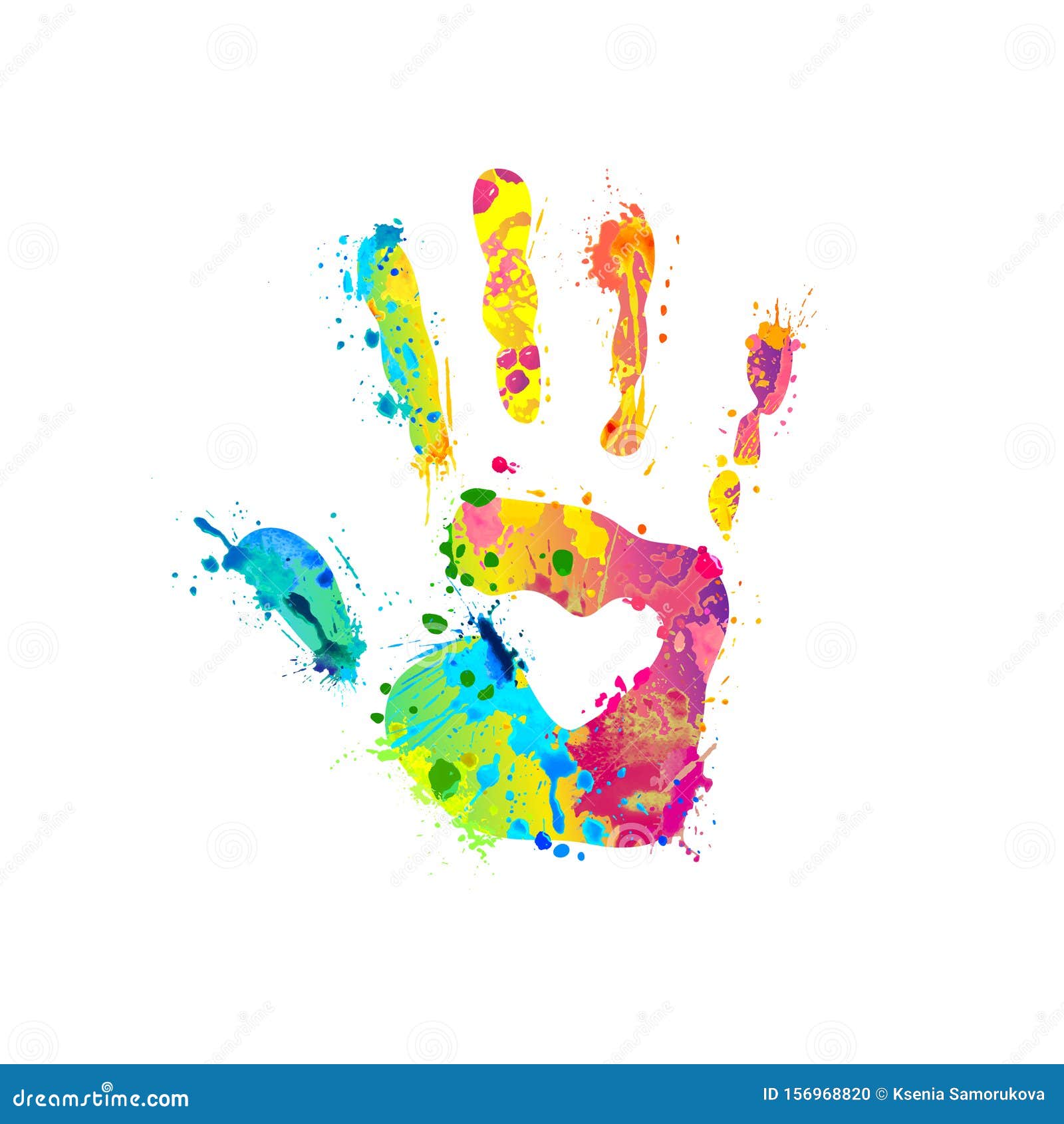 Hand sign of splash paint stock vector. Illustration of paint - 156968820