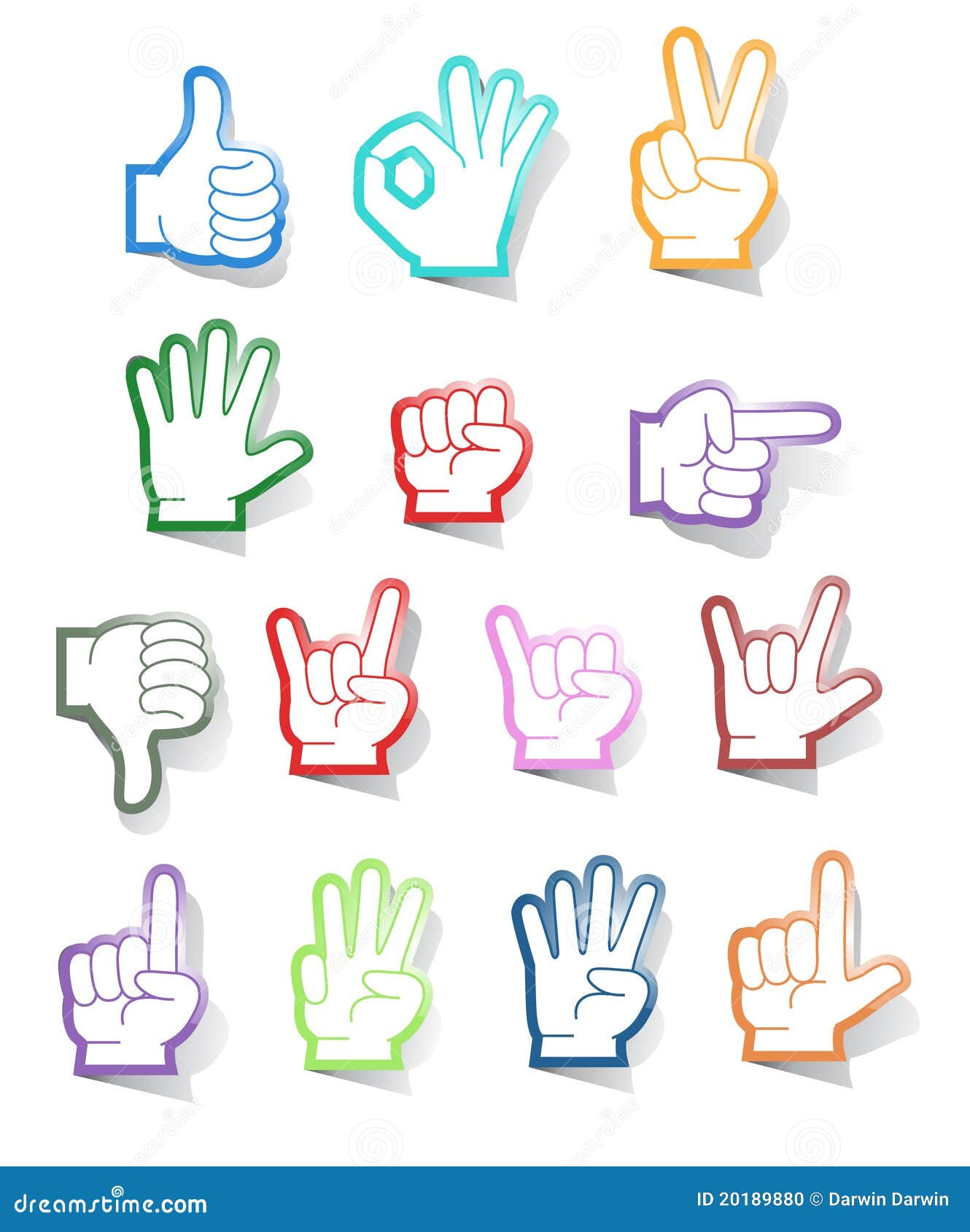 Hand Sign Sticker Collection Stock Vector - Illustration of ...