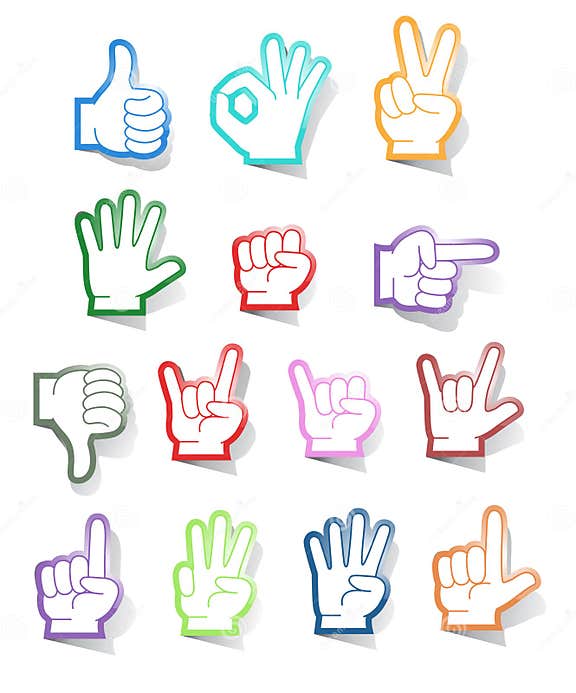 Hand Sign Sticker Collection Stock Vector - Illustration of ...