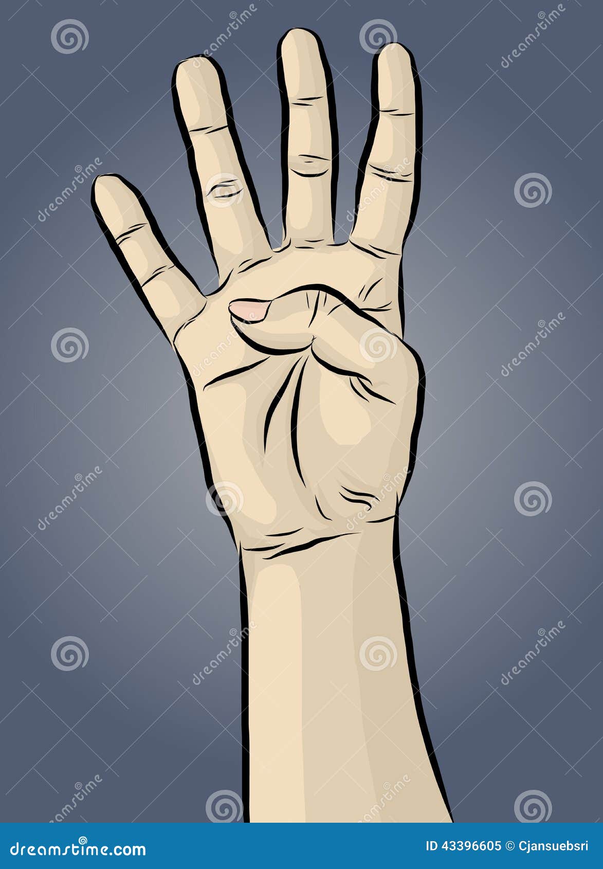 Hand sign stock vector. Illustration of palm, gesture - 43396605