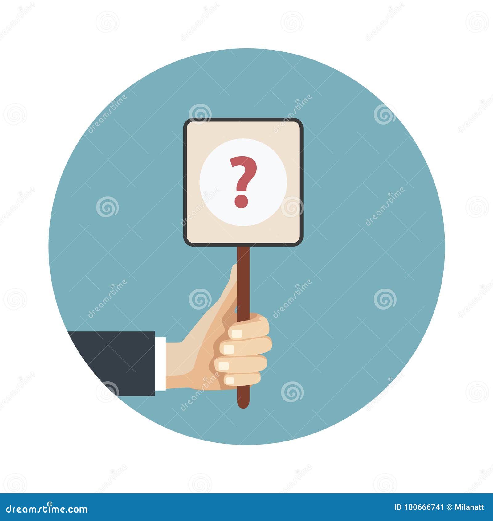 Hand stock vector. Illustration of product, question - 100666741