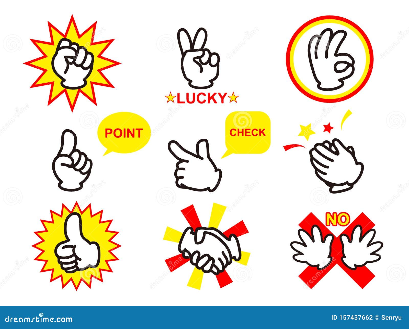 Hand signal5 stock vector. Illustration of speech, hand - 157437662