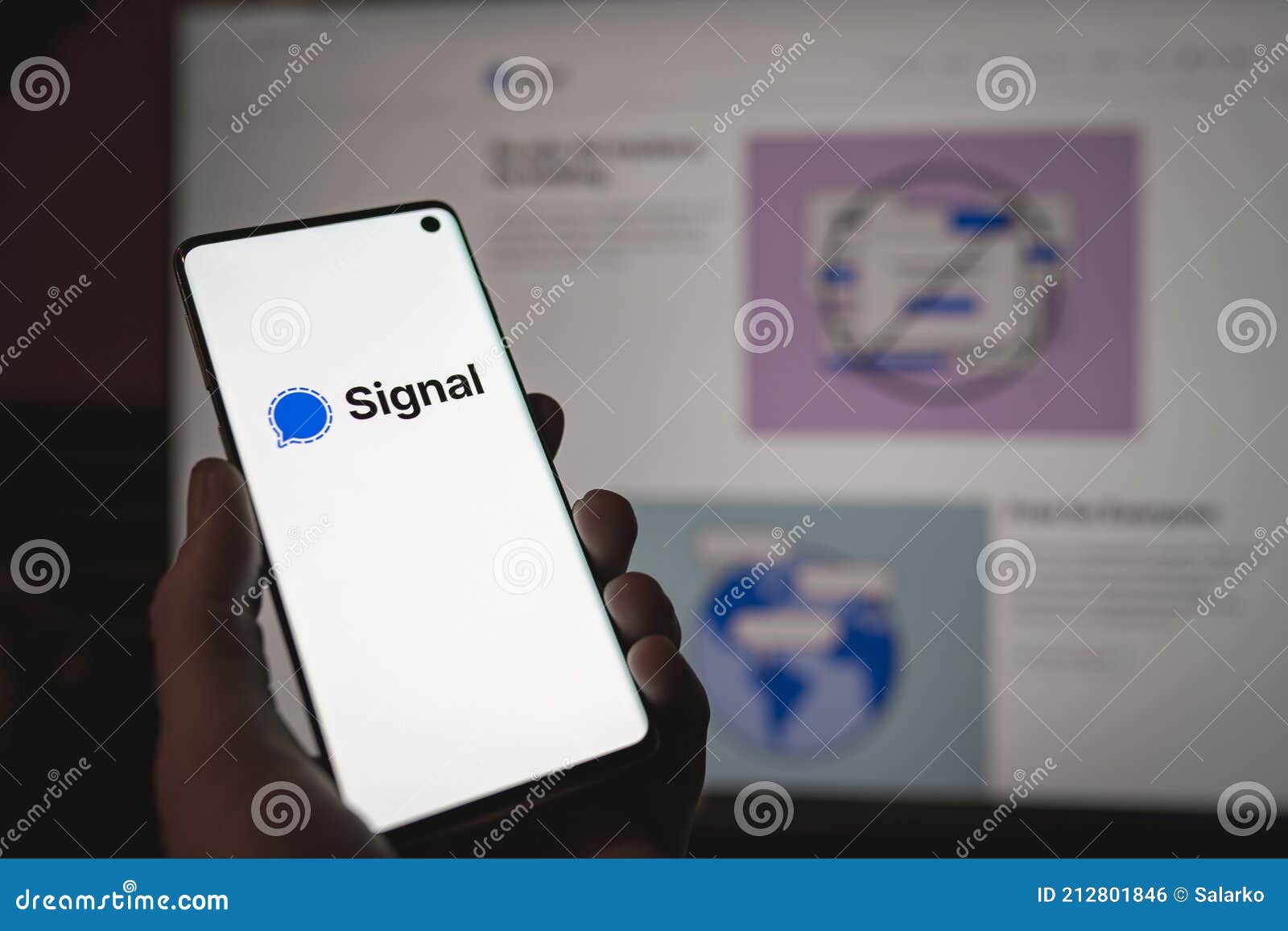 Hand with Signal Messenger App Logo on Smartphone Editorial Photo ...