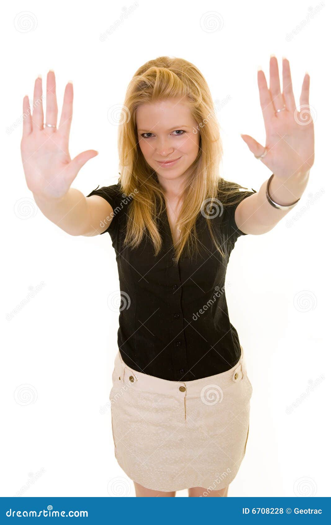 Hand signal stop stock photo. Image of smile, concept - 6708228