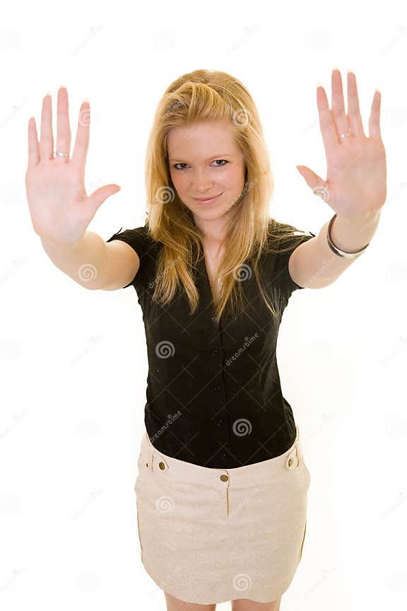 Hand signal stop stock photo. Image of smile, concept - 6708228
