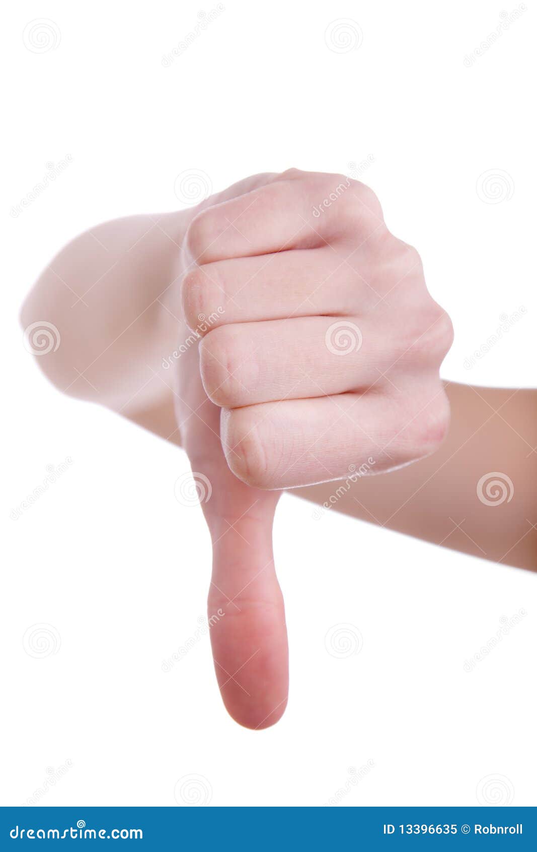 Hand signaling thumb down stock image. Image of human - 13396635