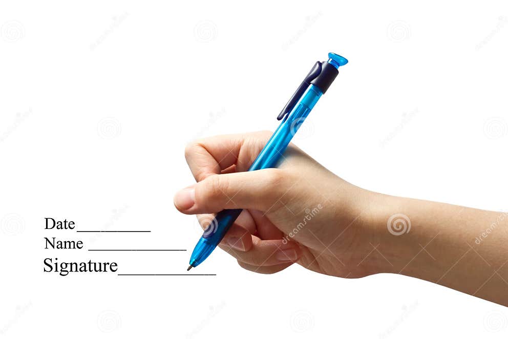 Hand and Signature stock photo. Image of book, education - 20627610