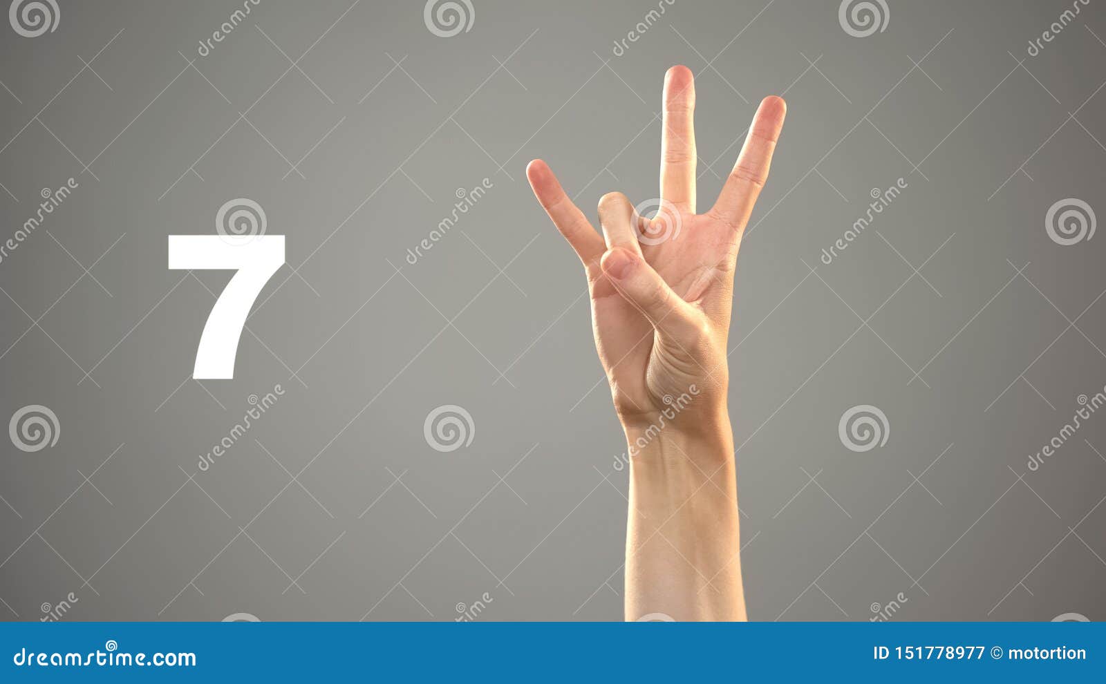 Hand Signing 7 in Asl, Number on Background, Sign Language Tutorial for ...