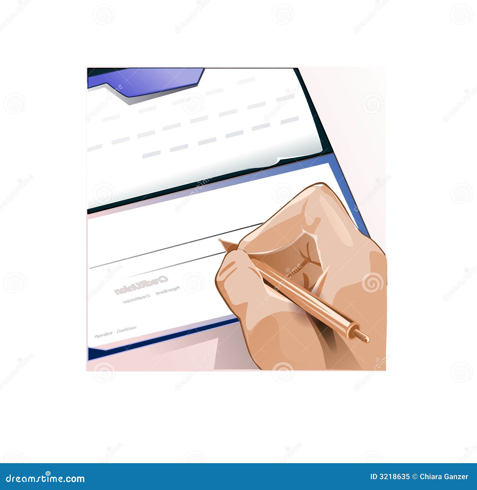 Hand signing check stock illustration. Illustration of person - 3218635