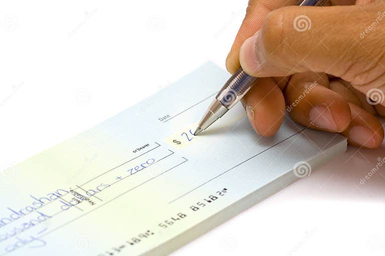 Hand signing cheque stock image. Image of accounting - 14013933
