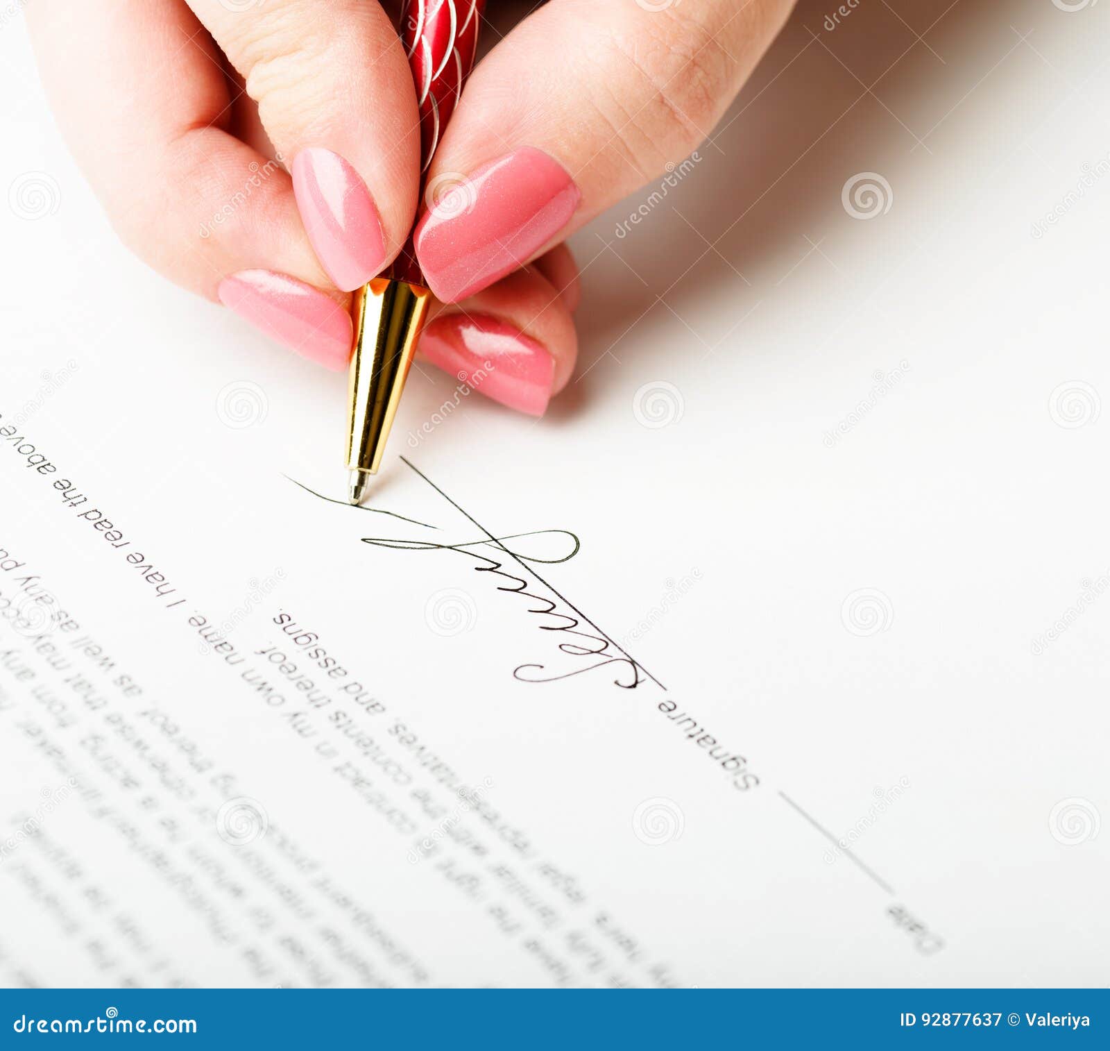 Hand signing a contract stock image. Image of manager - 92877637