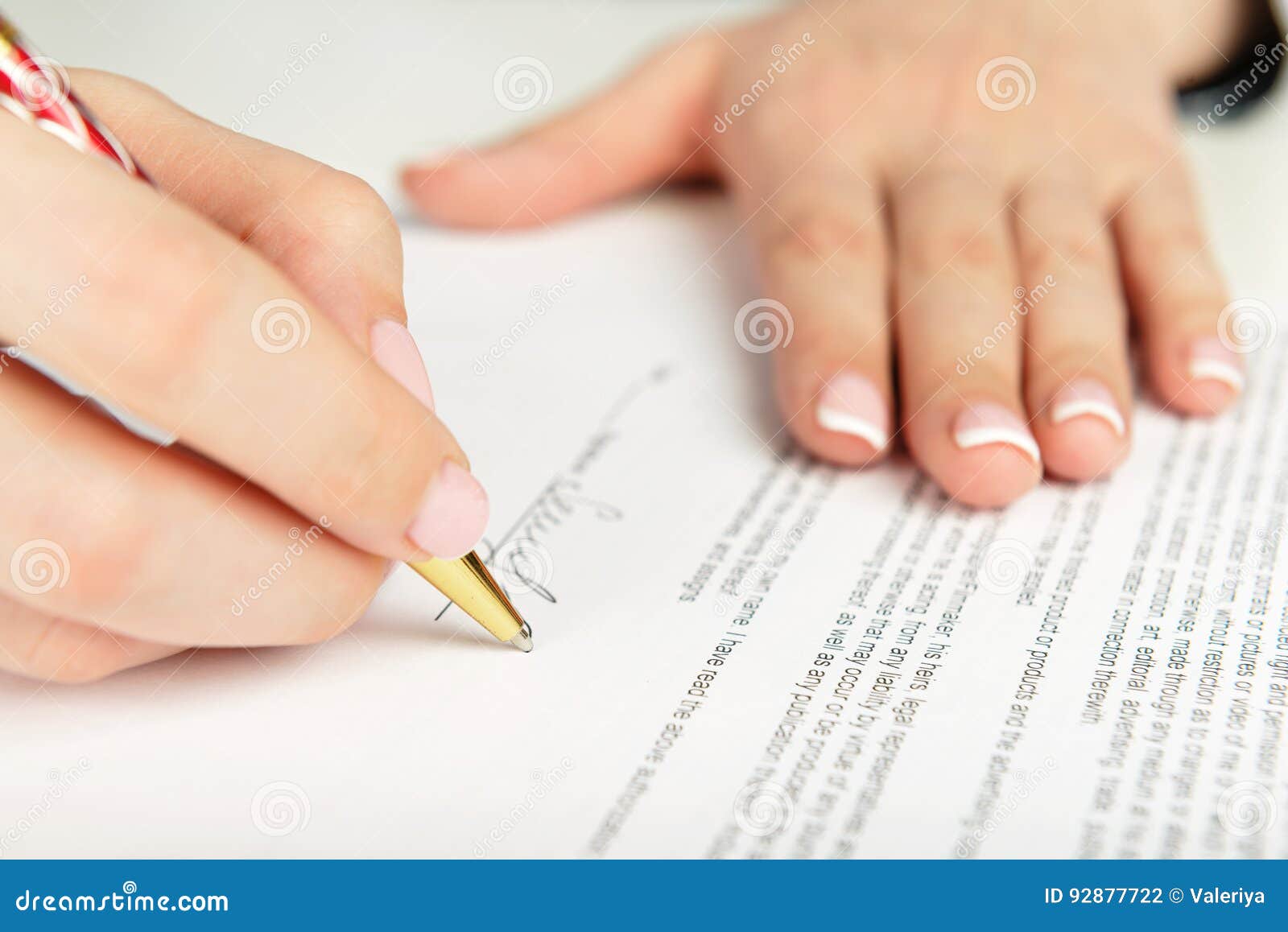Hand signing a contract stock photo. Image of manager - 92877722