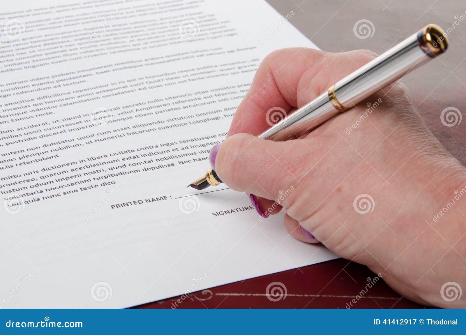 Hand signing a paper stock image. Image of business, note - 41412917