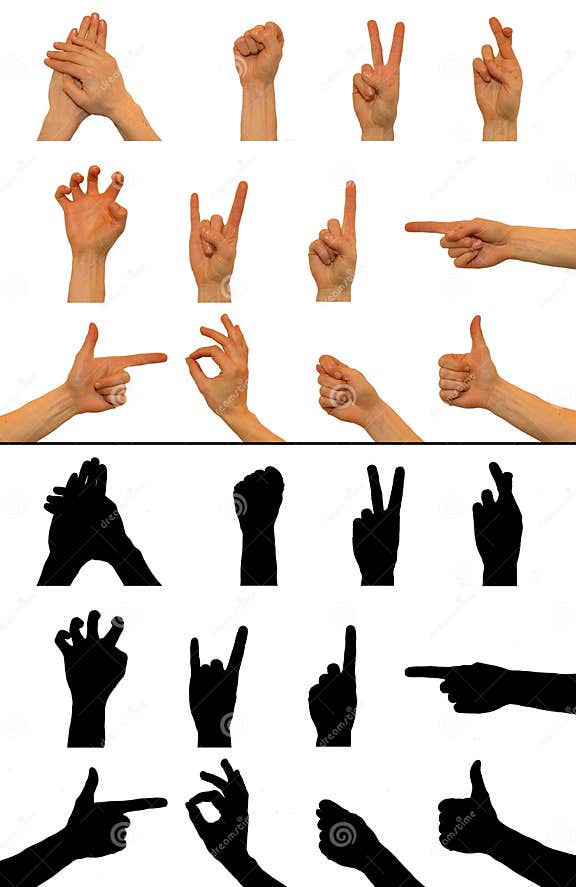Hand Signs stock illustration. Illustration of pointing - 12768532