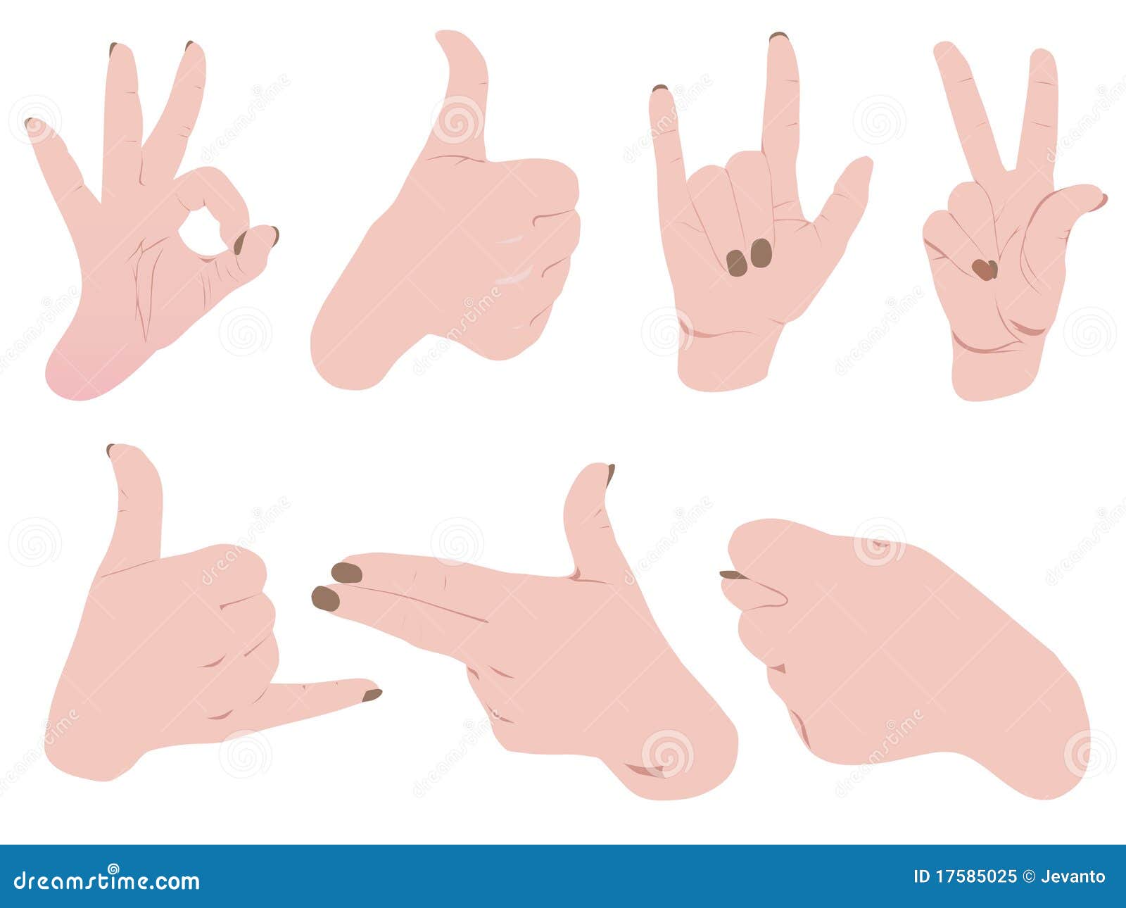 Hand signs stock vector. Illustration of contour, direction - 17585025
