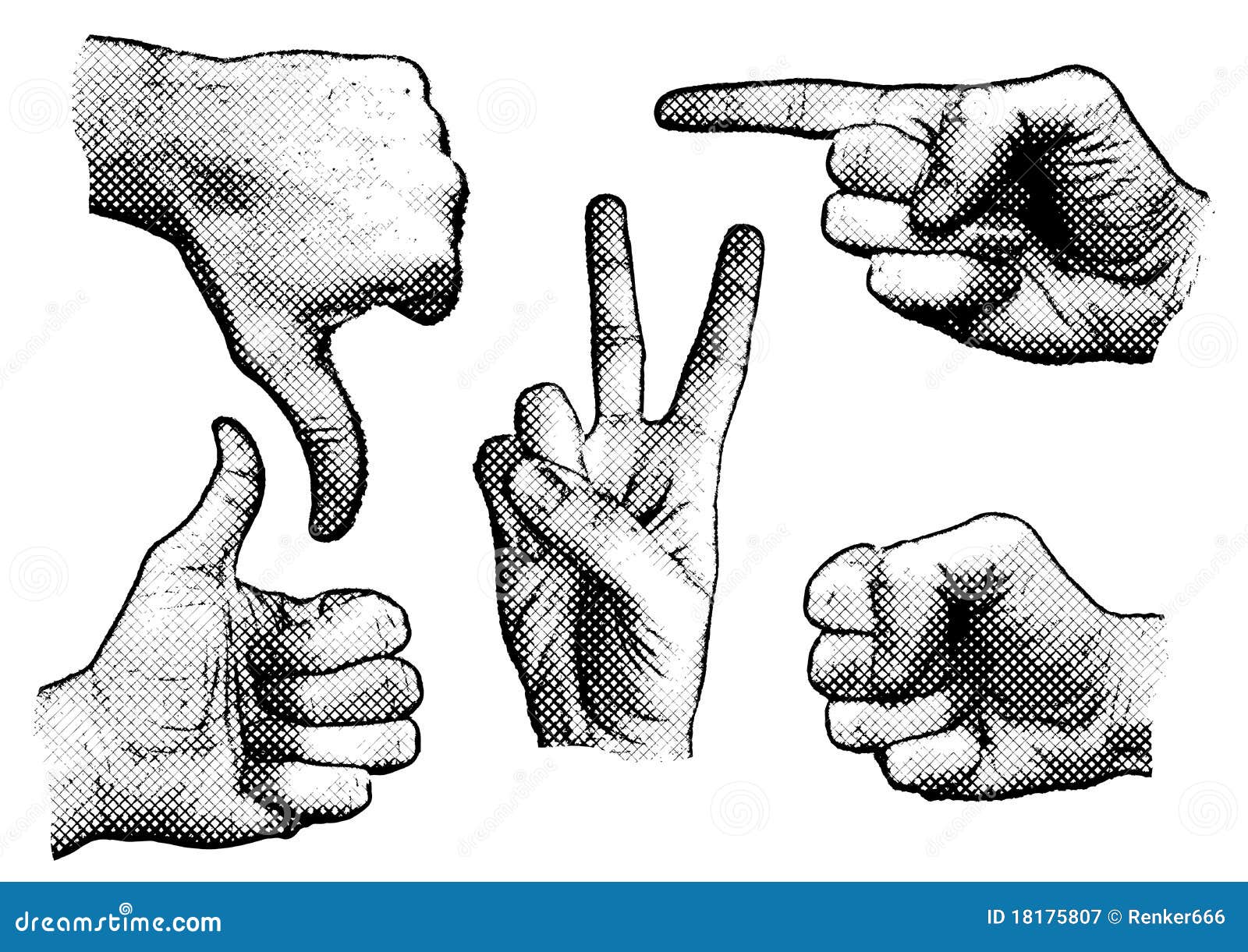 Hand signs stock vector. Illustration of symbol, okey - 18175807