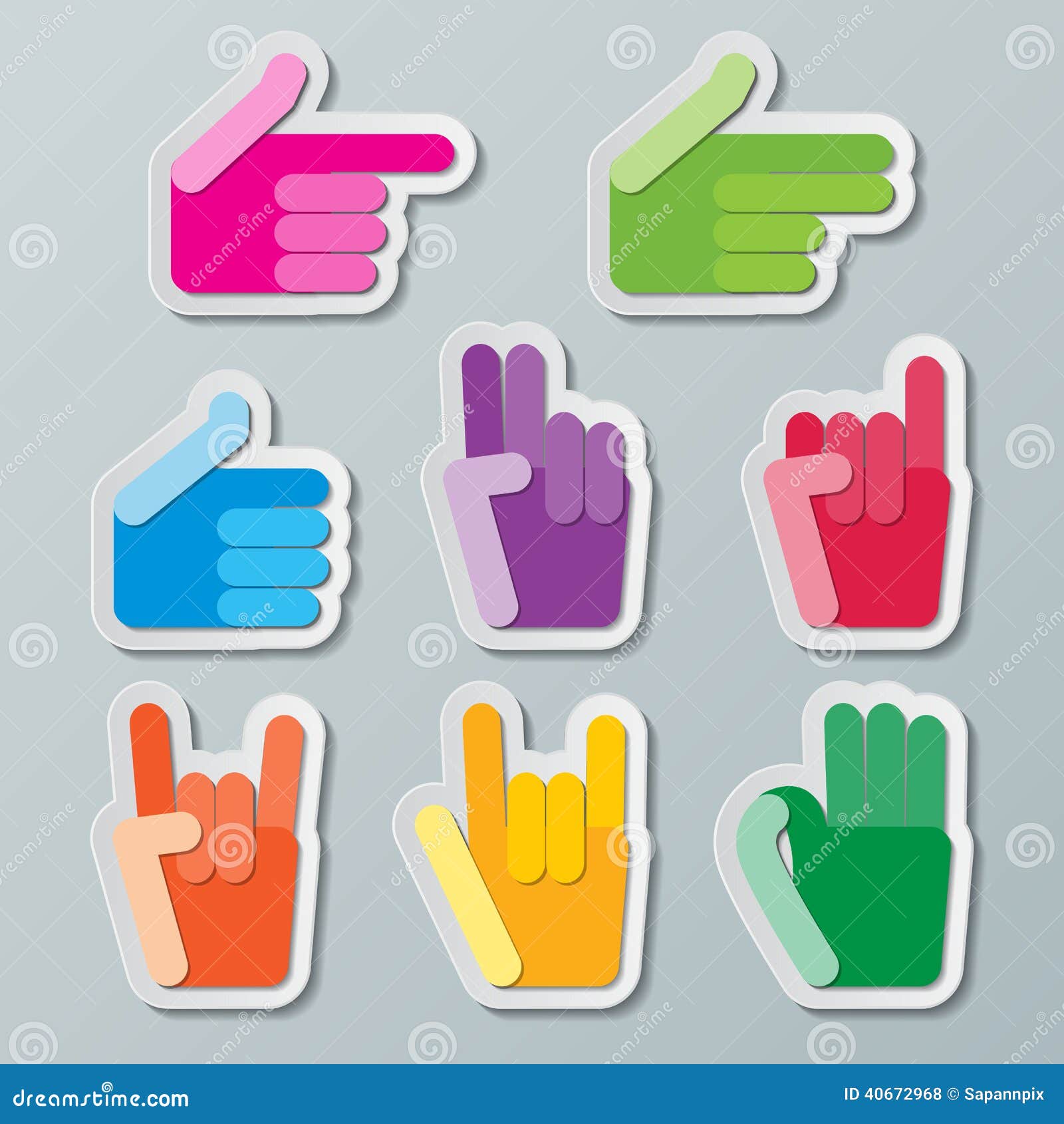 Hand signs stock vector. Illustration of signs, three - 40672968