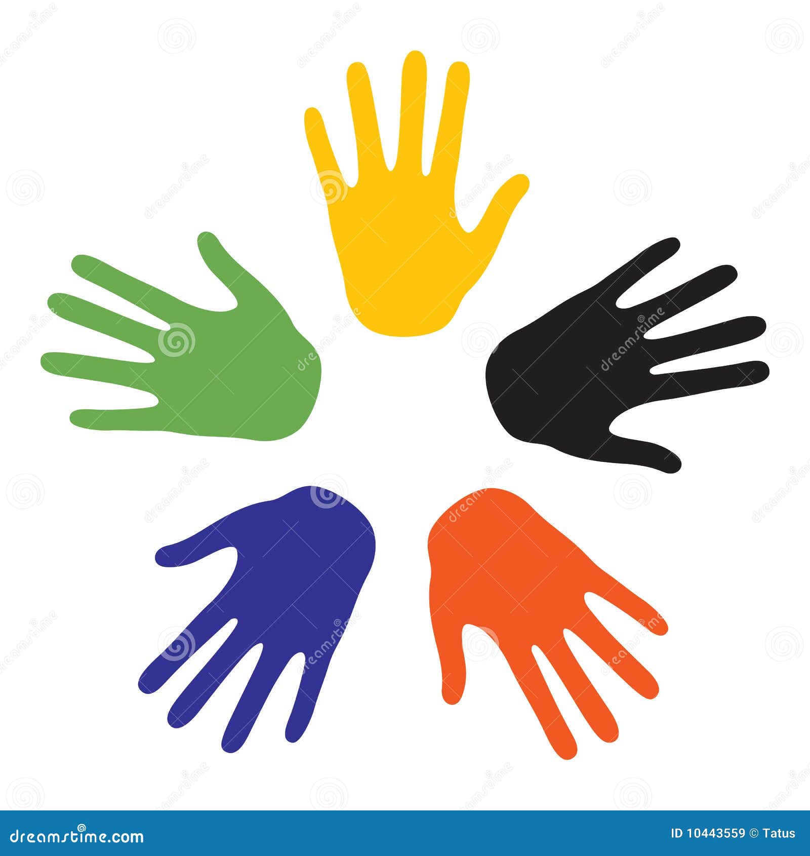 Hand Signs with the Colors of the Five Continents Stock Vector ...