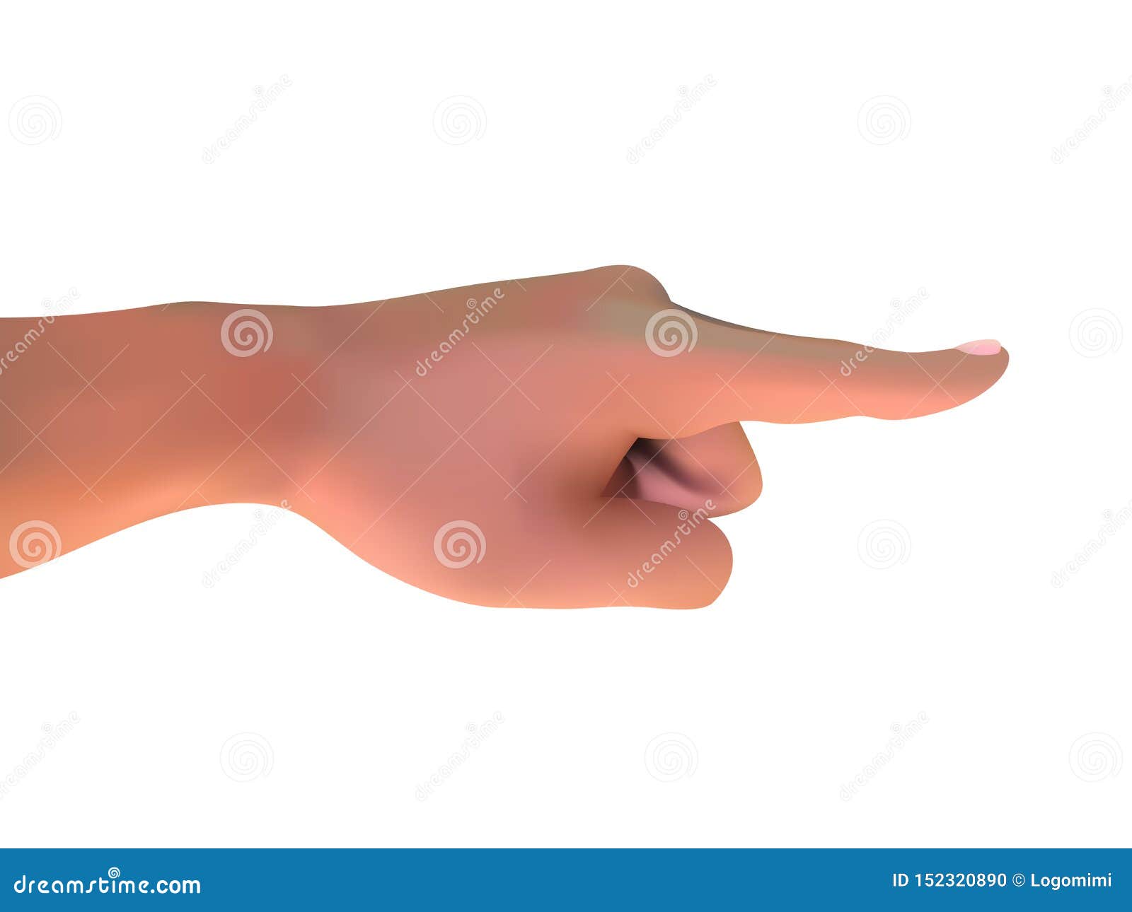 Hand Signs Of Index Finger Pointing Something, Gradient Mesh Style ...