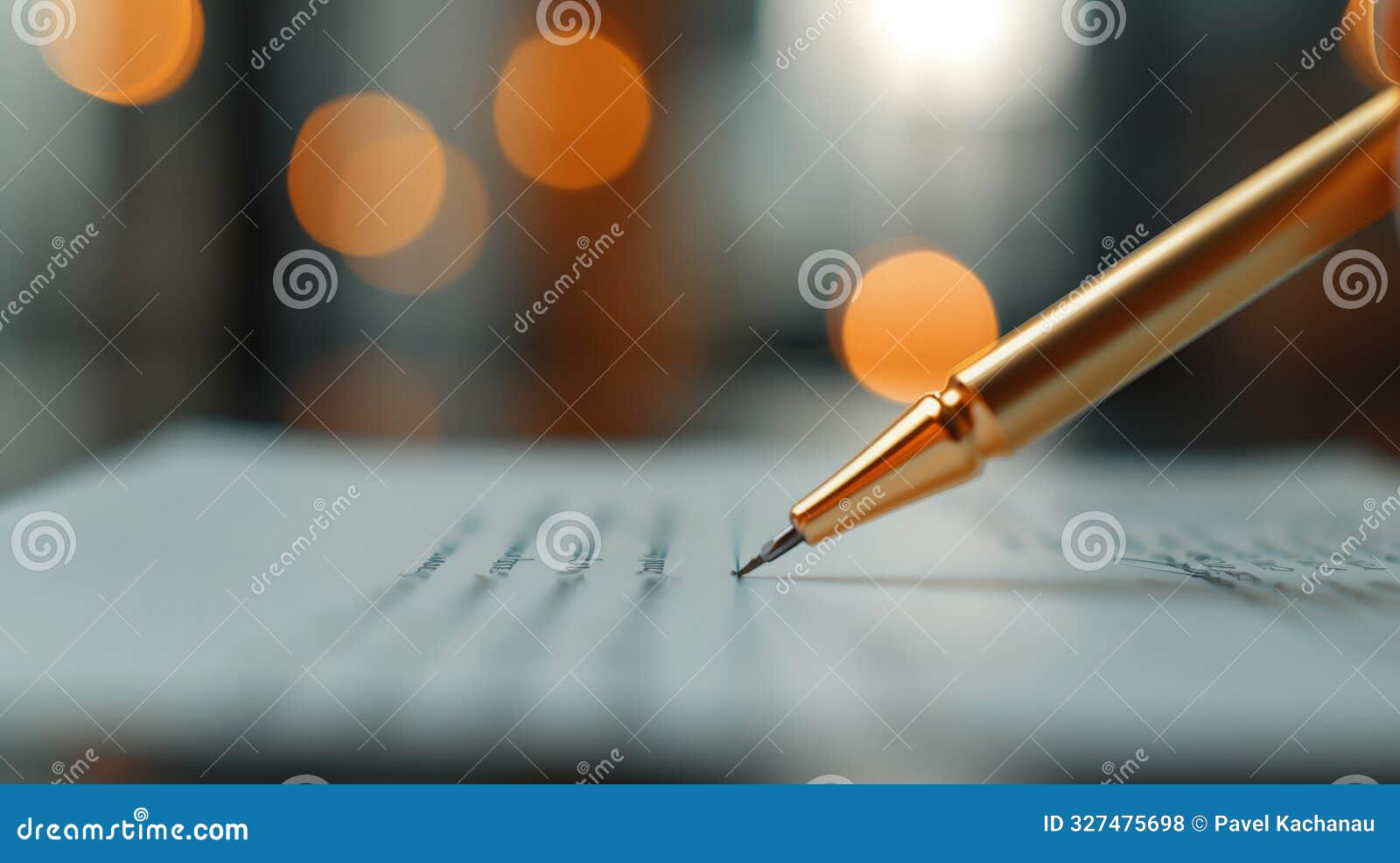 A Hand Signs a Lease Agreement with a Gold Pen Stock Photo - Image of ...