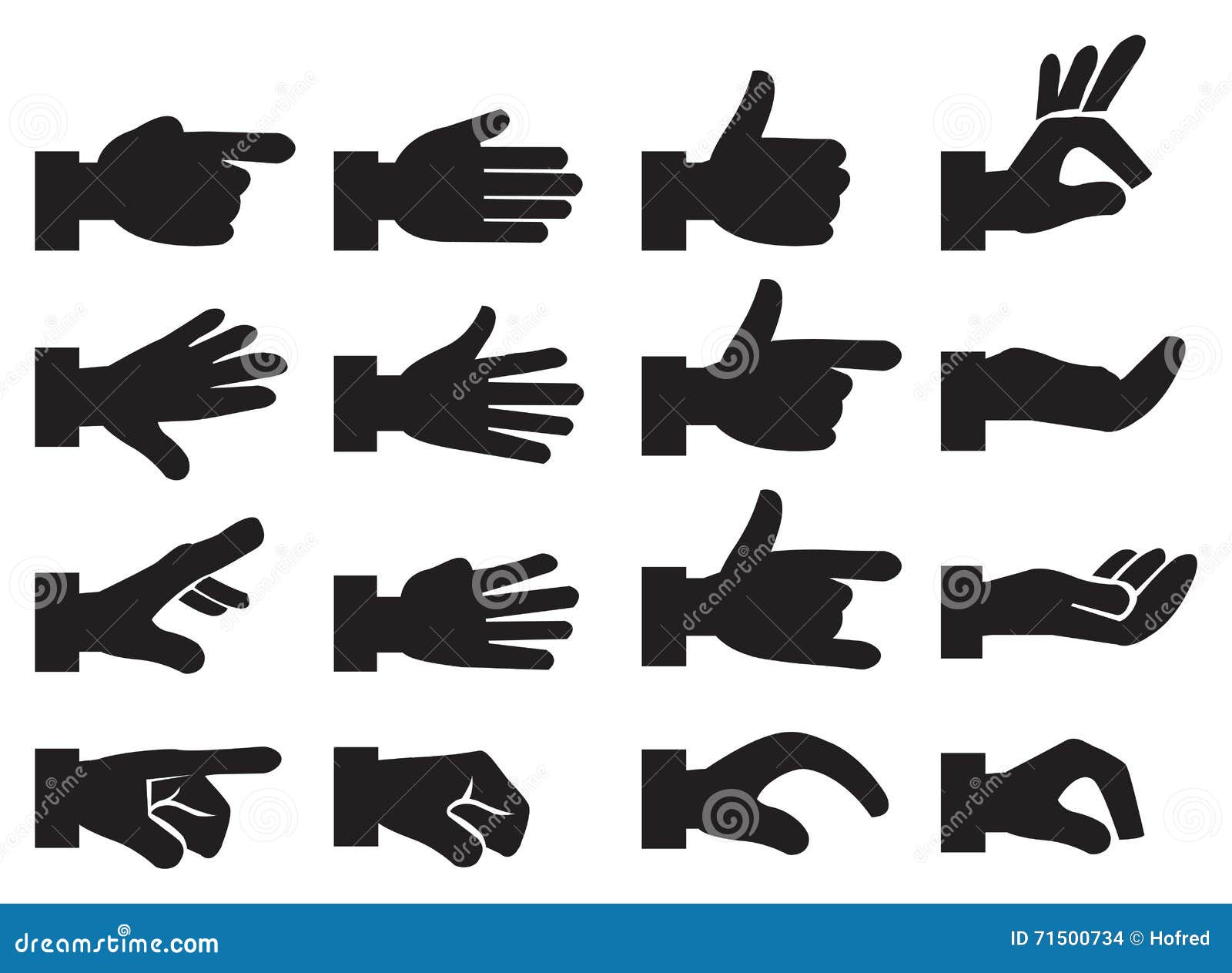 Hand Signs Cartoon Vector | CartoonDealer.com #60207105