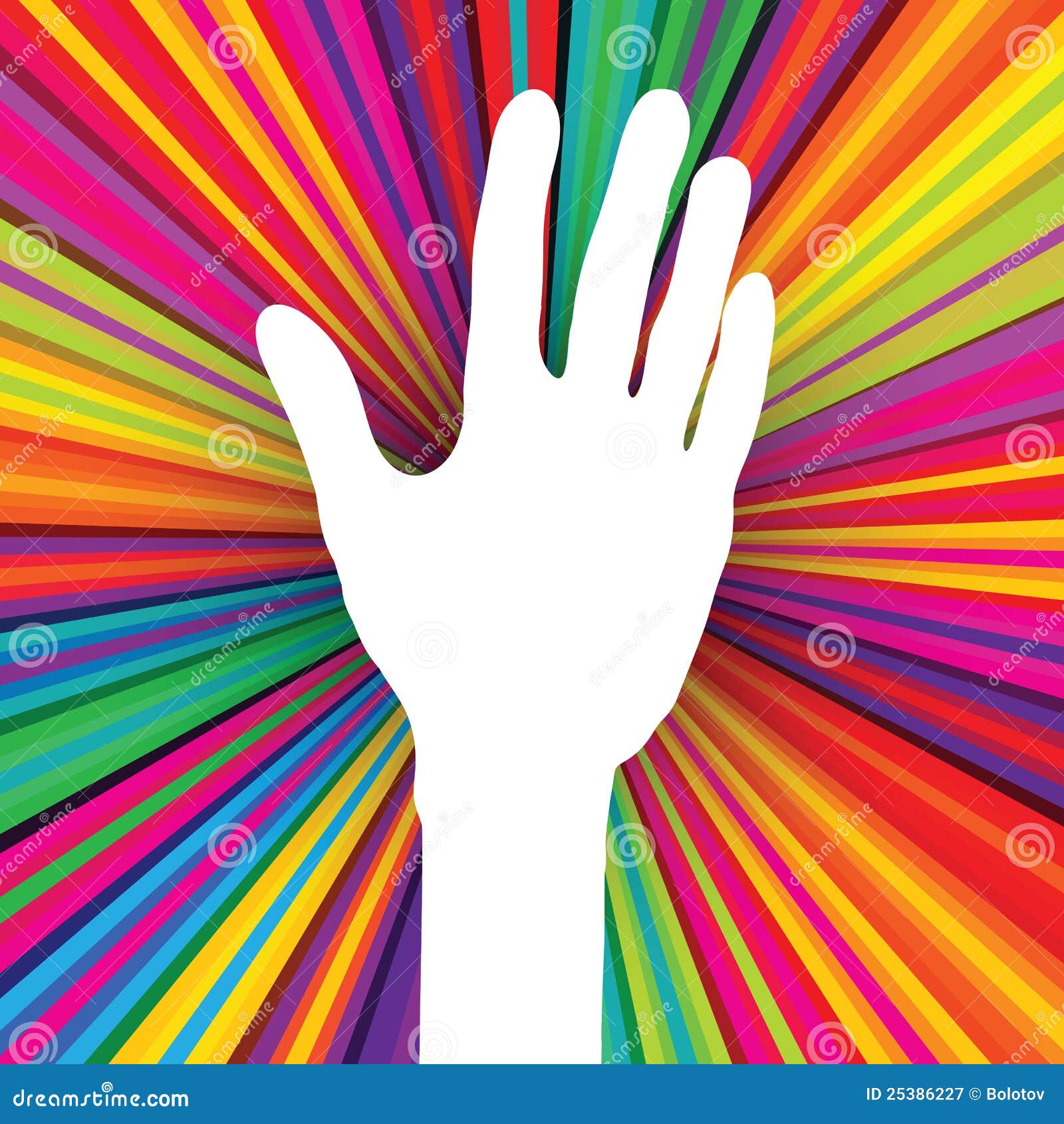 Hand Silhouette on Psychedelic Background Stock Illustration ...