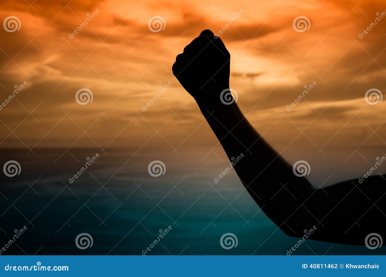 Hand Silhouette Under Sunset Stock Photo - Image of connection ...