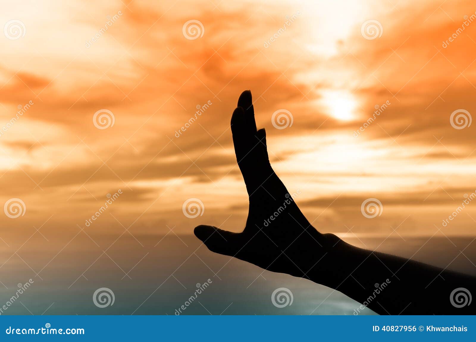 Hand Silhouette Under Sunset Stock Photo - Image of hands, orange: 40827956