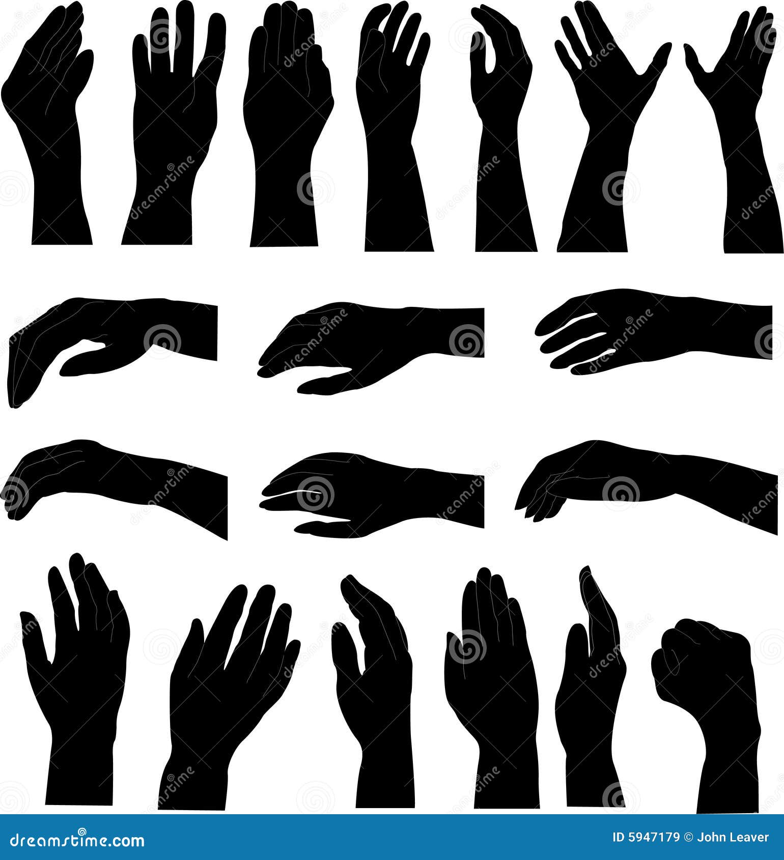 Hand silhouettes 1 stock illustration. Illustration of unique - 5947179
