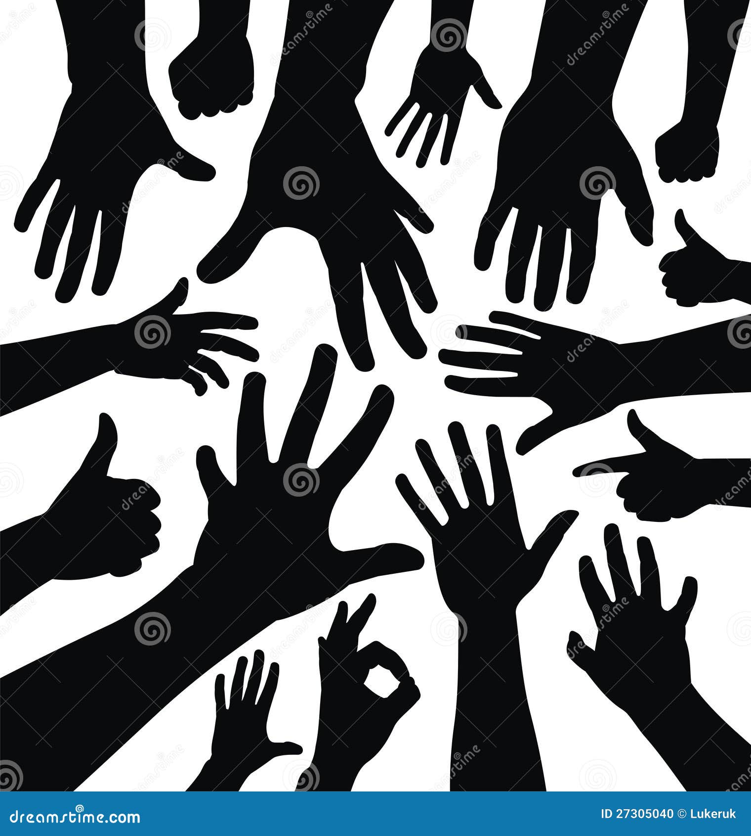 Hand silhouettes stock vector. Illustration of give, elections - 27305040
