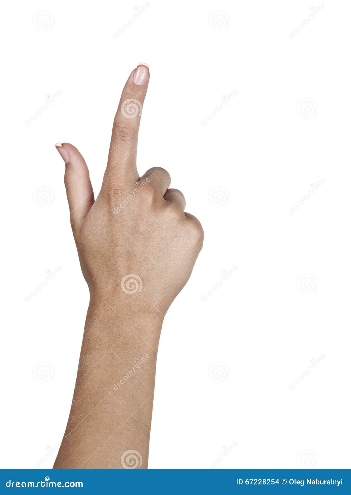 Hand Simulating Pressing a Button. Isolated on White Stock Photo ...